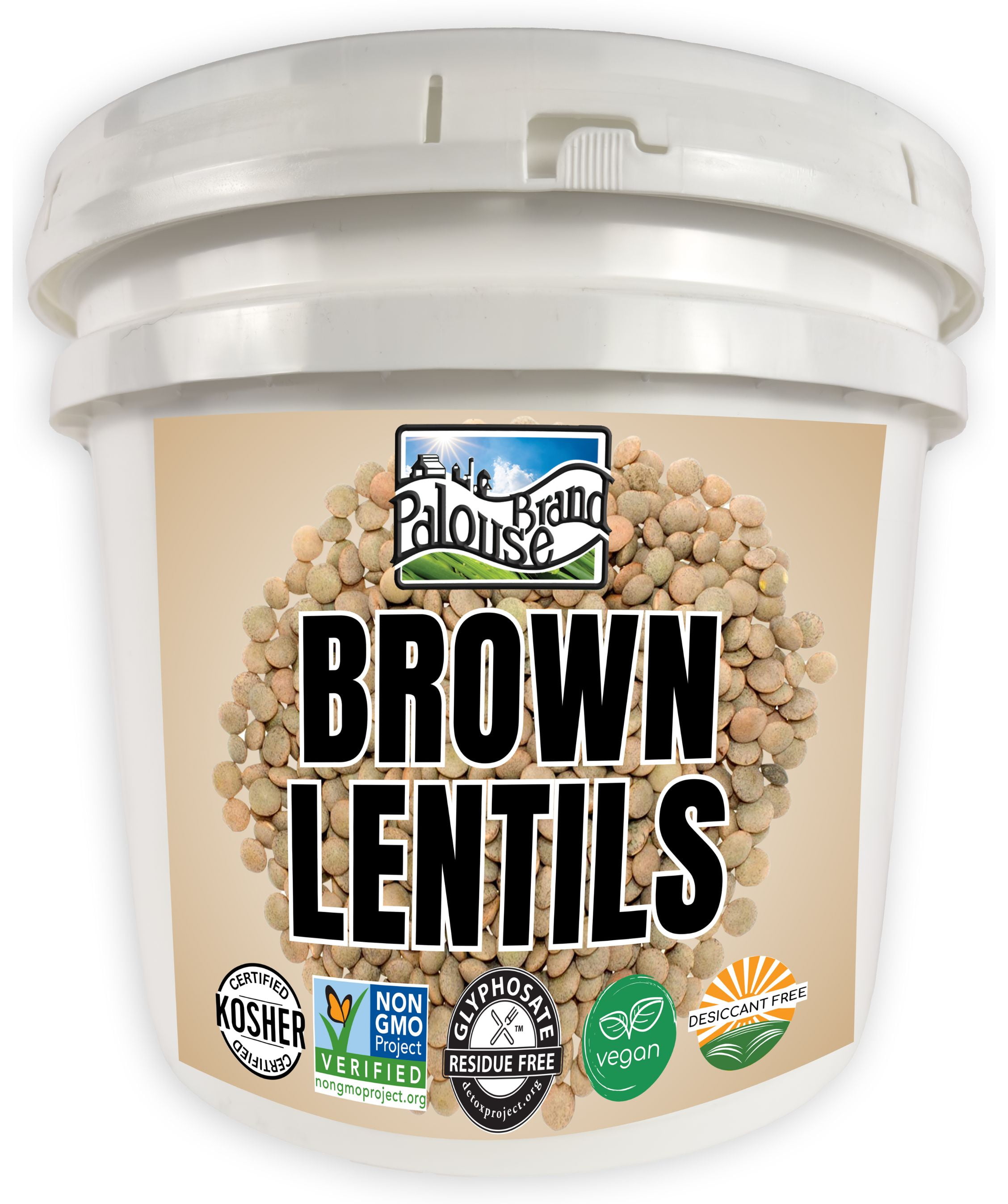 Certified Glyphosate Residue Free Brown Lentils | 25 LBS | Food Storage ...