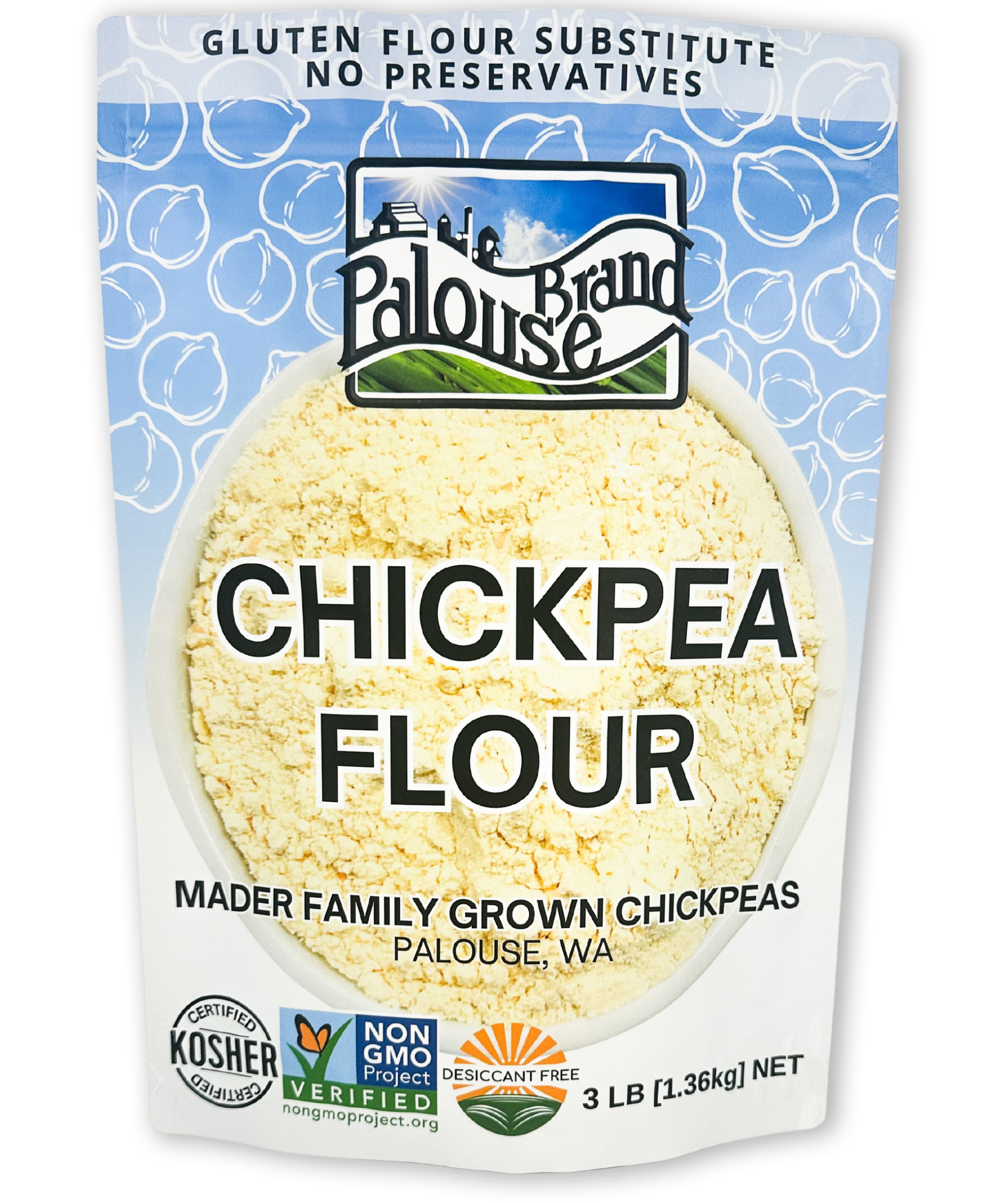 Palouse Brand Unbleached Chickpea Flour 3 LBS Grown in Washington State ...
