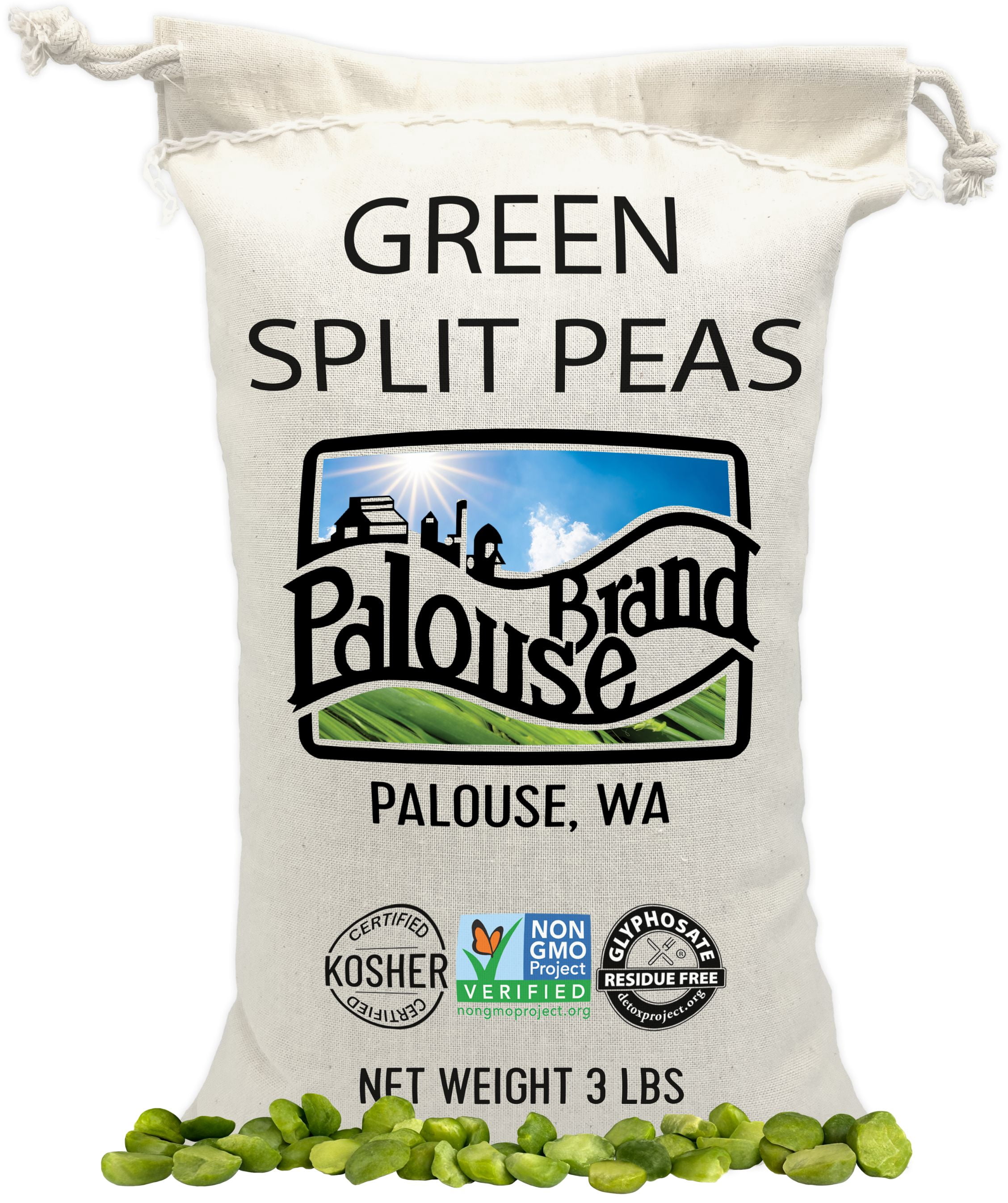 Palouse Brand Organic Green Split Peas 1.36 KG Kosher Parve USA Grown ...