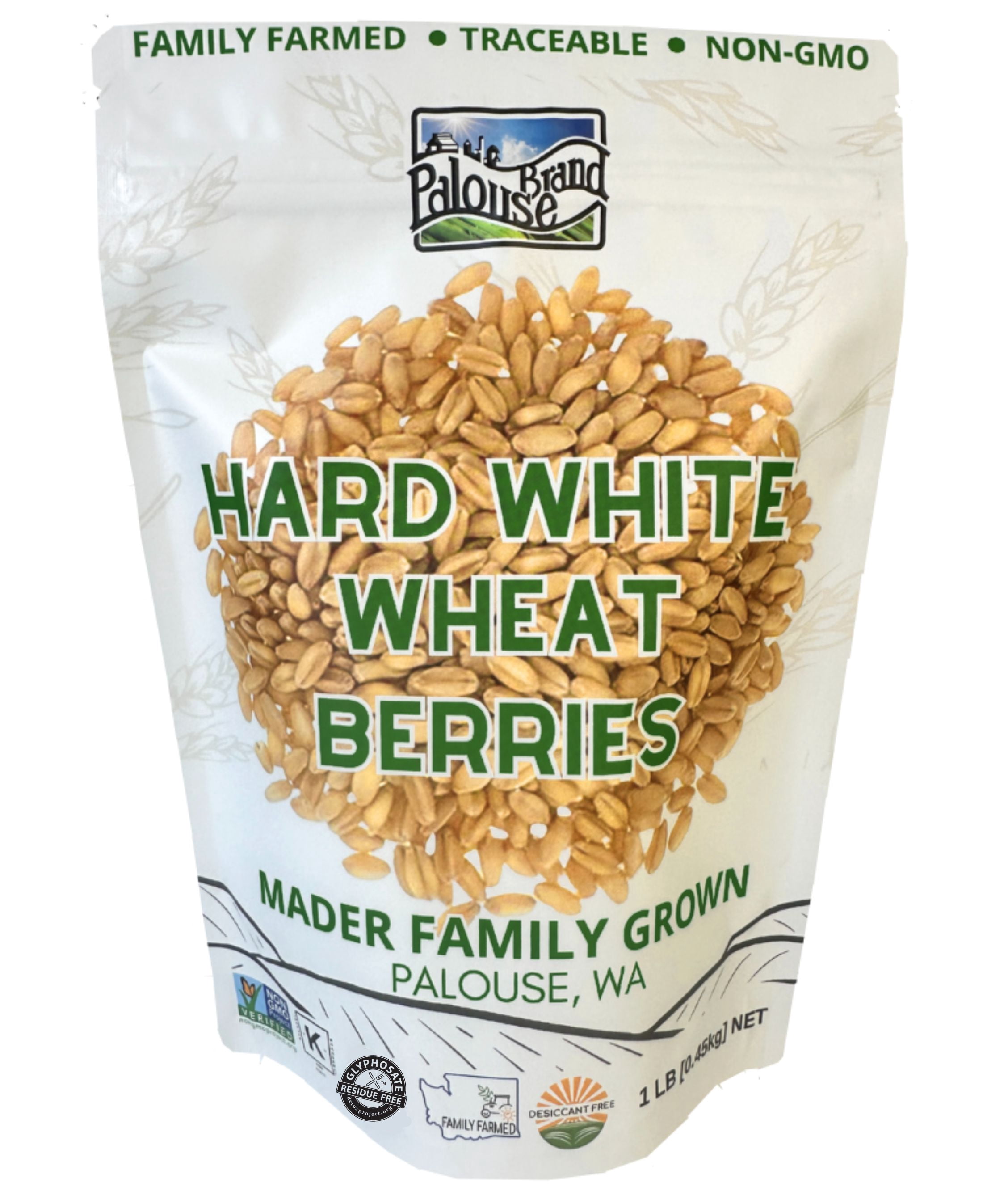 Certified Glyphosate Residue Free Hard White Wheat Berries | 1 lb Pouch ...