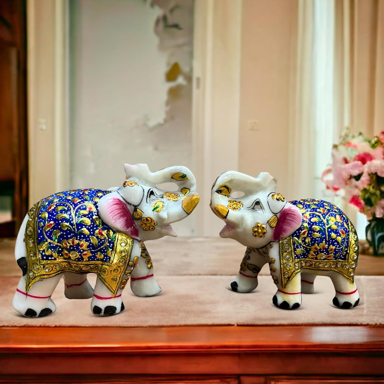 Certified Gold-Plated Australian Marble Elephant Statue - 4/5/6/7 ...