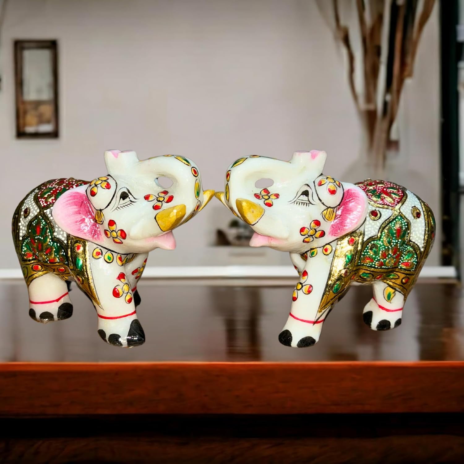 Certified Gold-Plated Australian Marble Elephant Statue - 4/5/6/7 ...