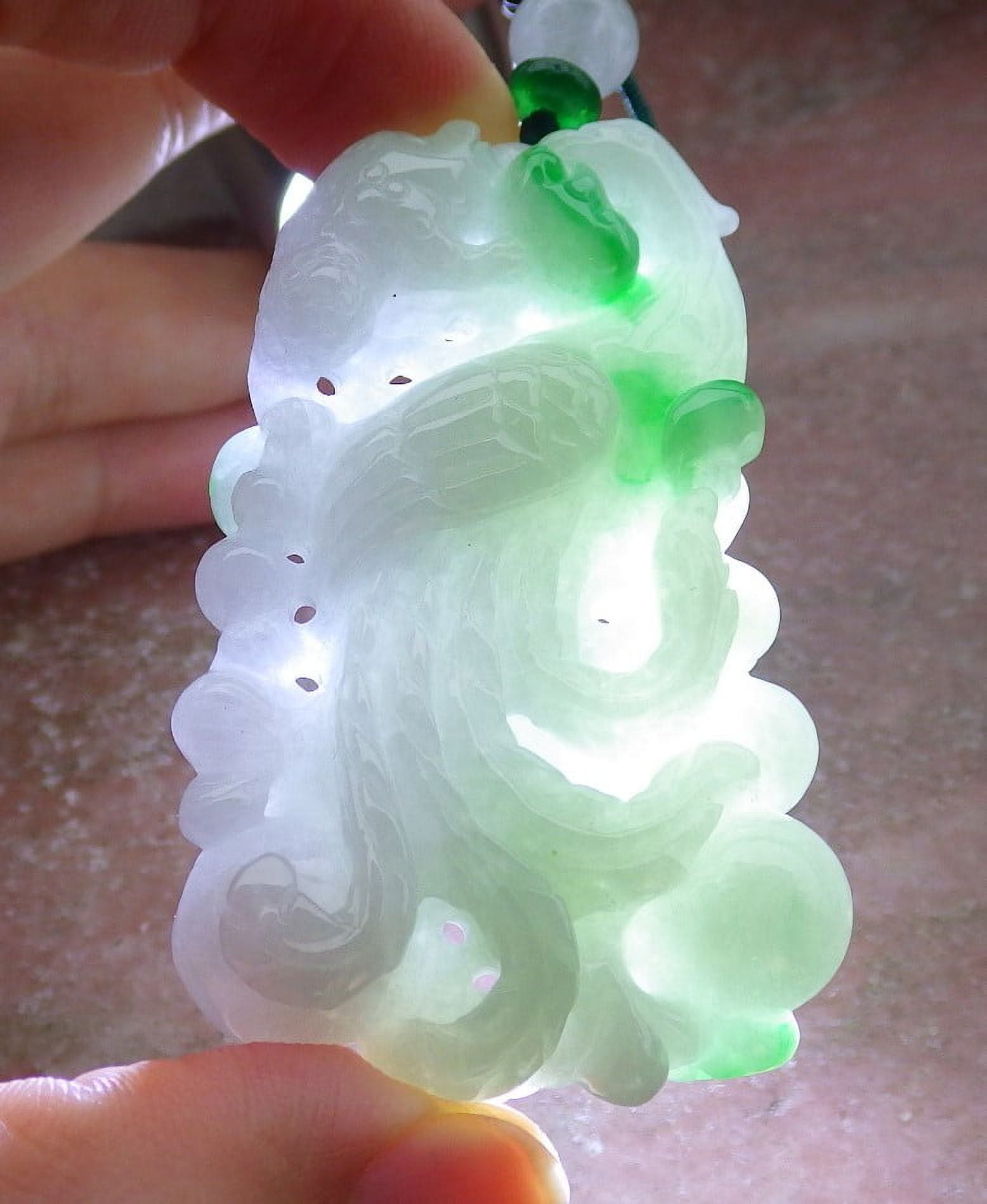 Certified Green Burma 100% Natural A Jade jadeite Pendant Phoenix Parrot Ruyi Necklace 659652 TN ...