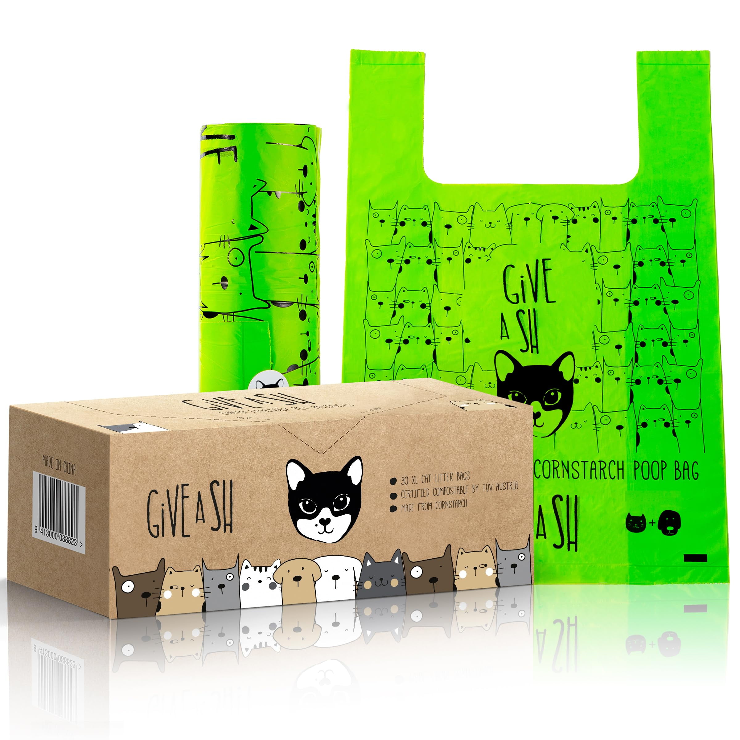 Certified Home Compostable Cat Litter Bags For Poop - 10% to Charity ...