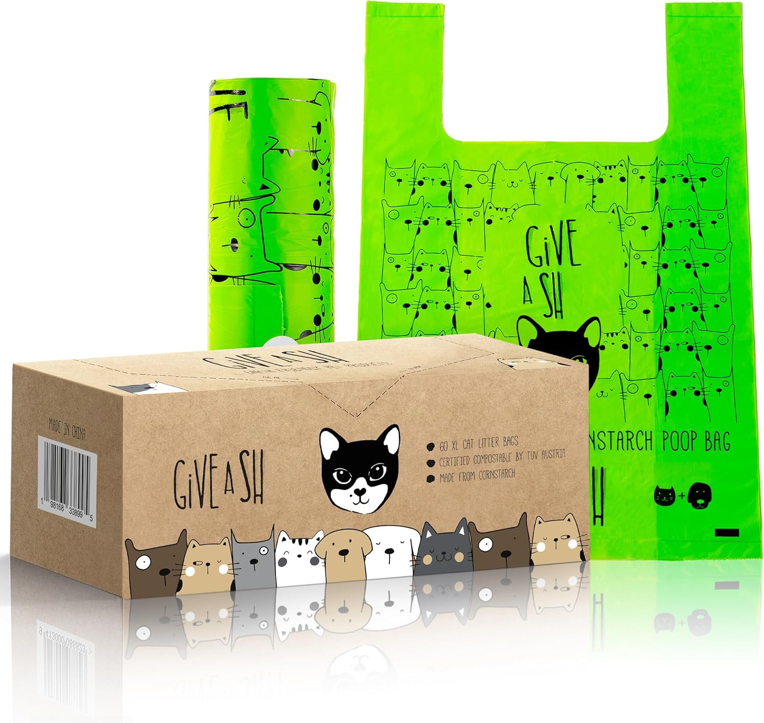 Certified Home Compostable Cat Litter Bags For Poop - 10% to Charity ...