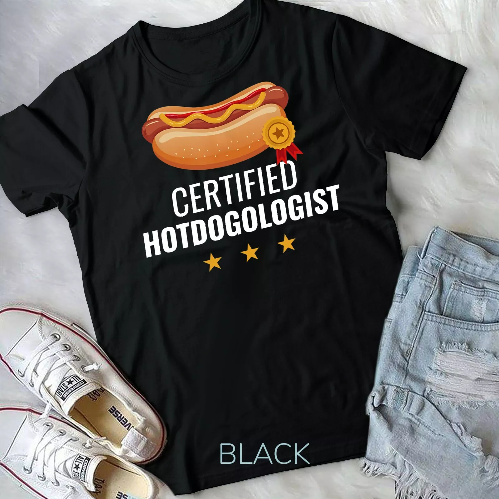 Certified Hotdogologist Funny HOT DOG Gift Hotdog T-Shirt Unisex T ...