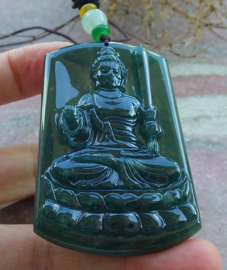Certified Icy Green Burma 100% Natural A Jade jadeite Pendant Buddha ...