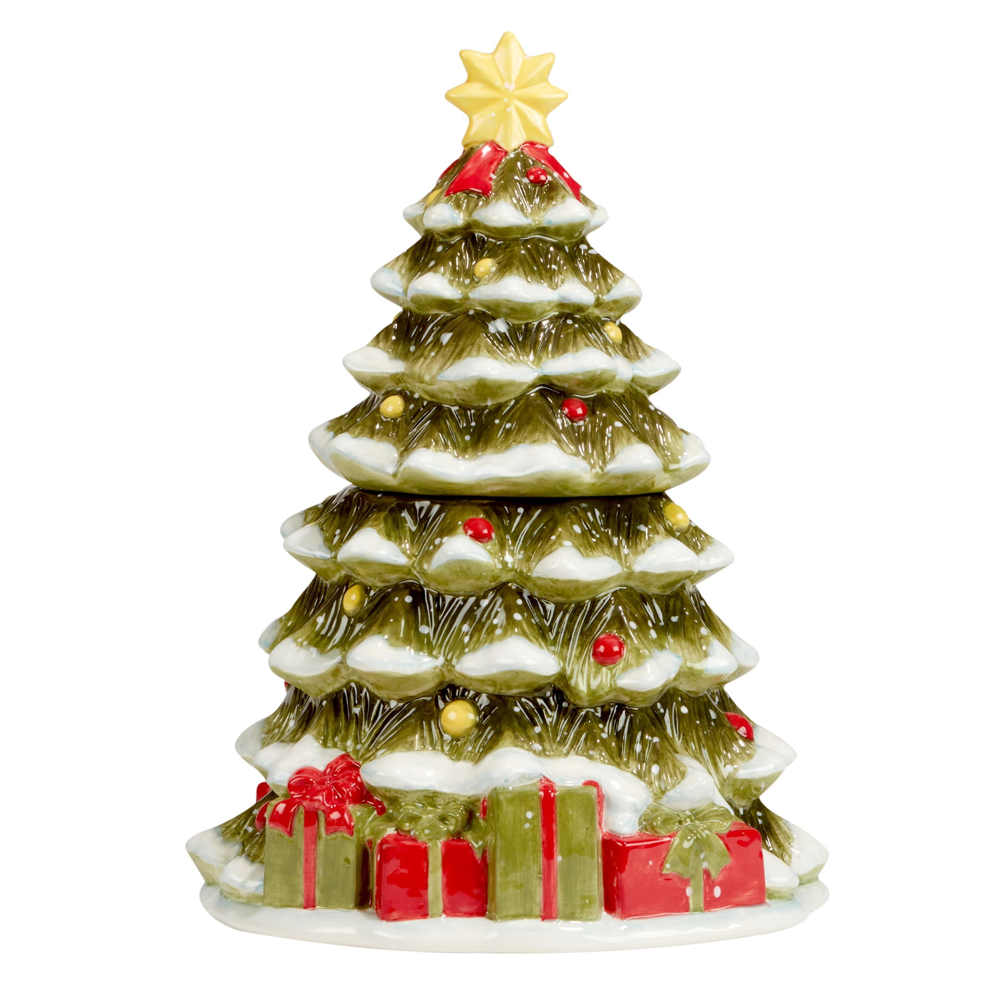 Tabletop Silent Night Cookie Jar Ceramic Christmas Tree Star 28980 ...