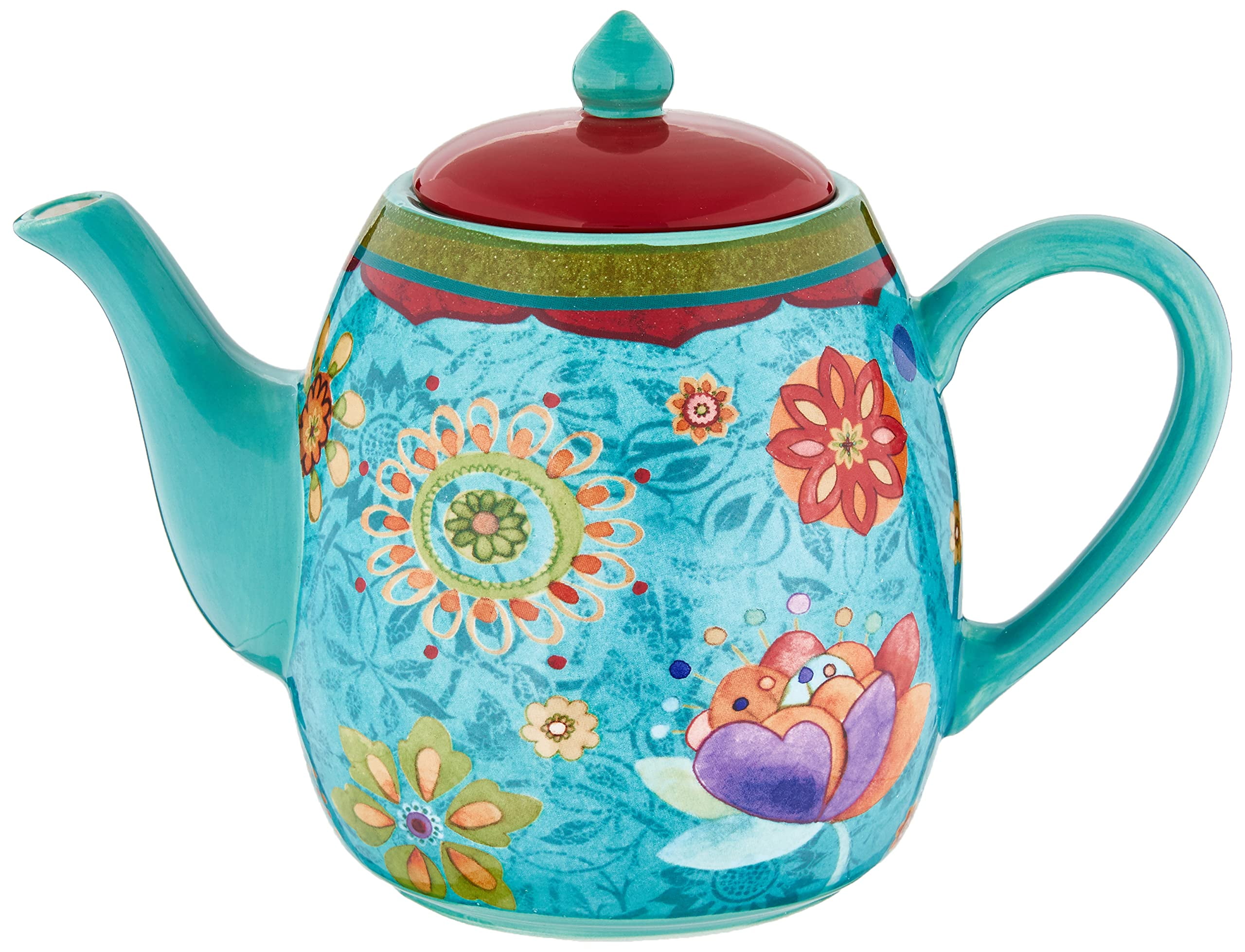 Certified International 22457 Tunisian Sunset Teapot, 40 oz, Multicolor ...