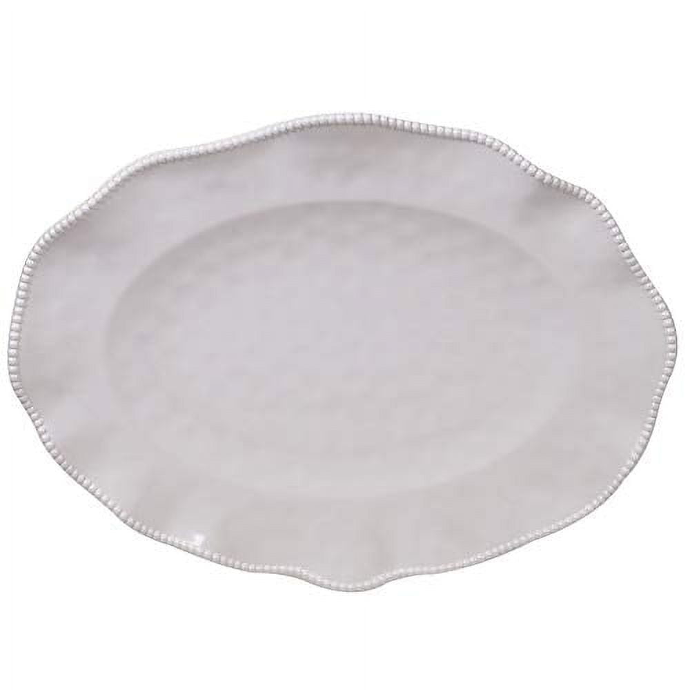 Certified International 27424 Perlette Cream Oval Platter 18" x 13.5 ...