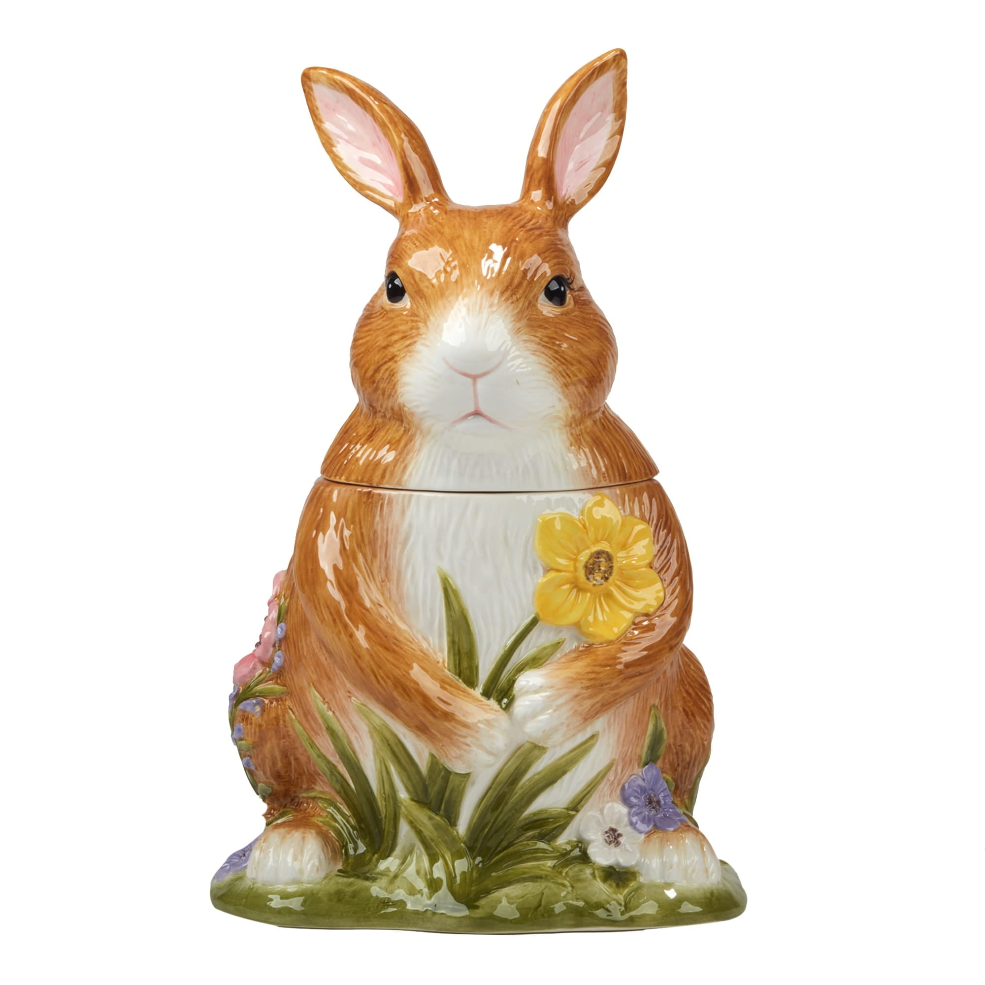Certified International Easter Garden 3-D Bunny Cookie Jar, 64 Ounces ...