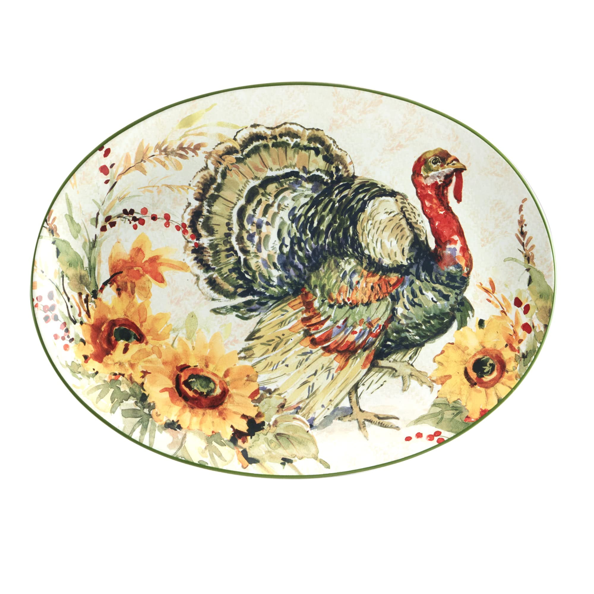 Certified International Harvest Morning Oval Turkey Platter, 16.25'' x ...