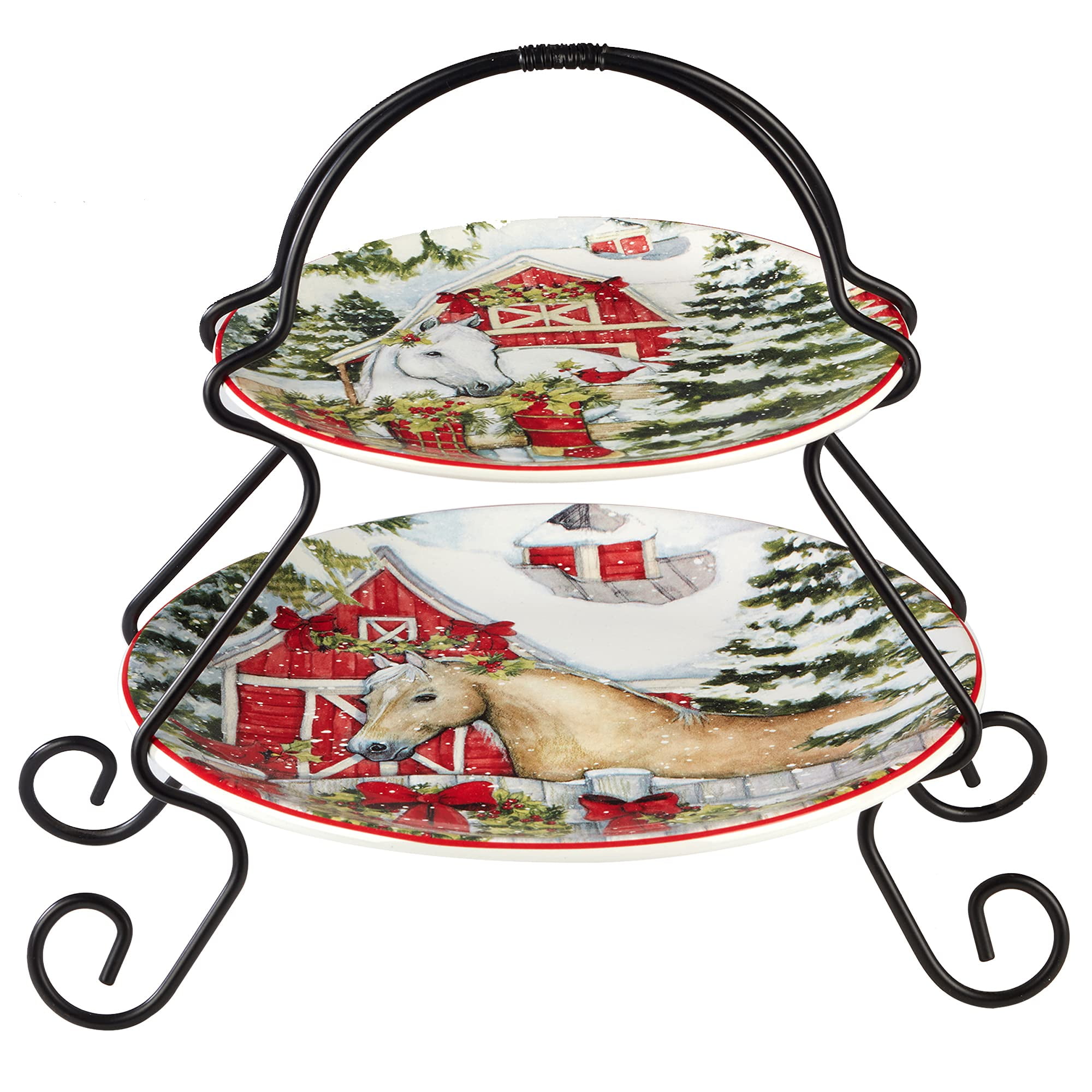 Certified International Homestead Christmas 2-Tier Server, Multicolor ...