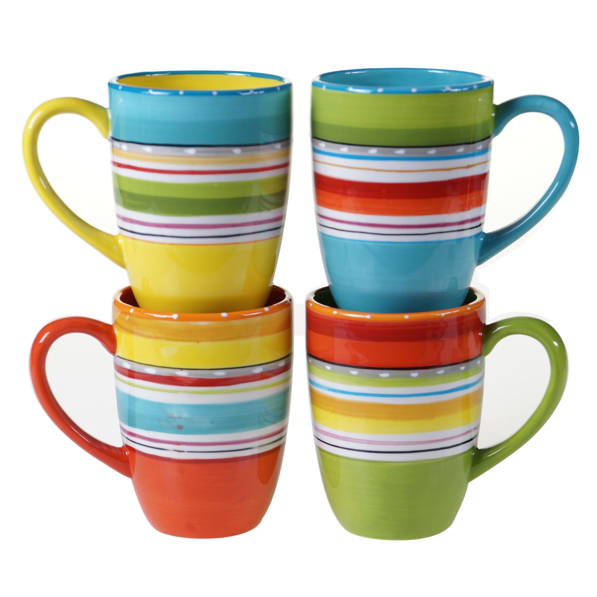 Certified International Mariachi Ceramic Mugs, Set of 4, 20 oz ...