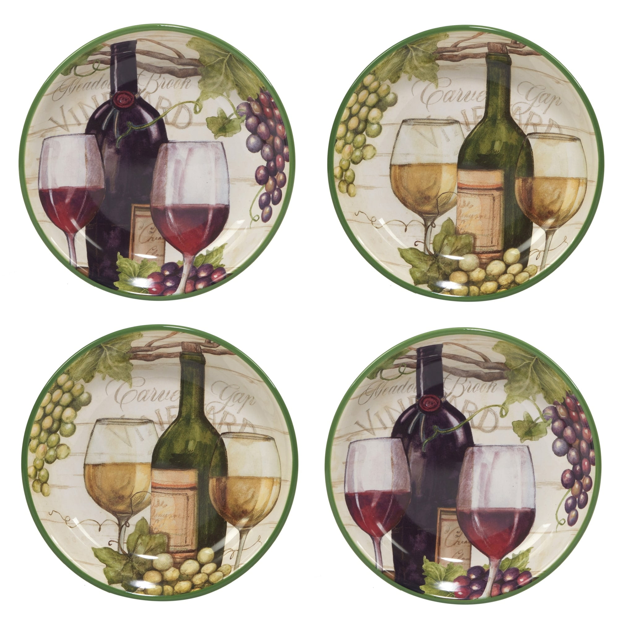 Certified International Meadow Brook 38 oz. Soup/Pasta Bowls, Set of 4 ...