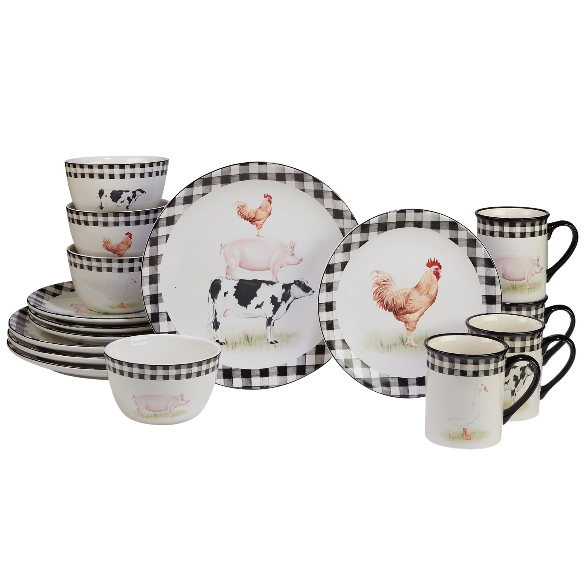 Certified International On The Farm Dinnerware Set for 4, 16 Piece ...
