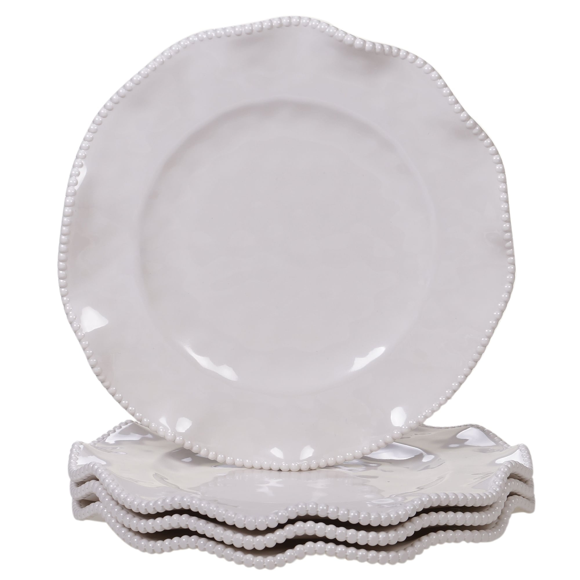 Certified International Perlette 11-inch Dinner Plates, Set of 4 Beige ...