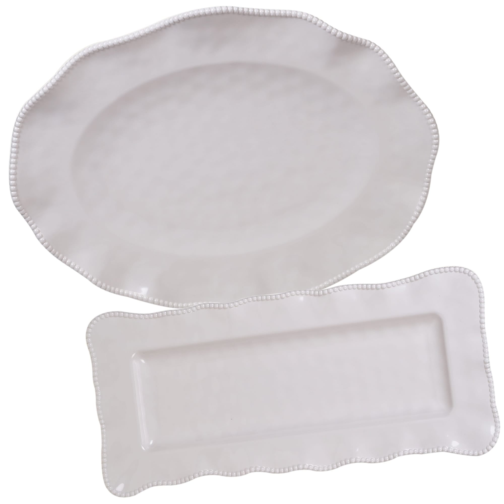 Certified International Perlette 2-piece Platter Serveware Set Beige ...