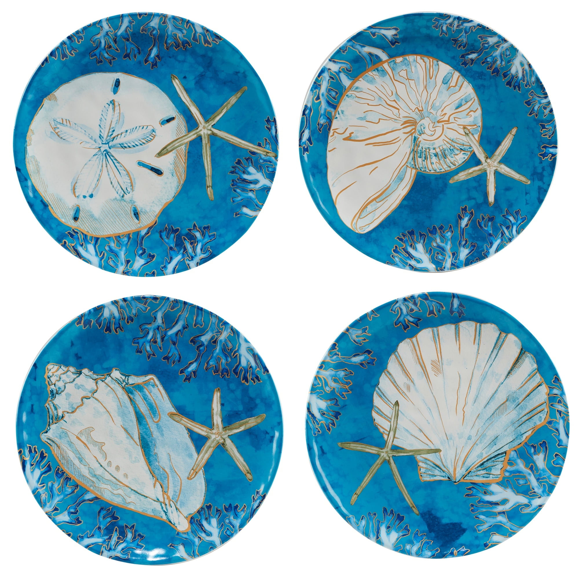 Certified International Playa Shells 11-inch Dinner Plates, Set of 4 ...