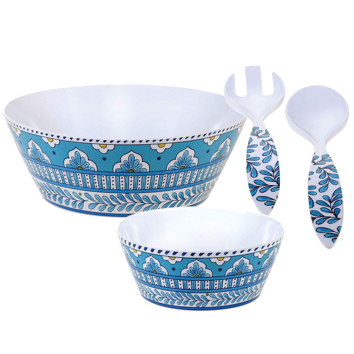Certified International Topaz 7pc Salad Set,Teal/White - Walmart.com