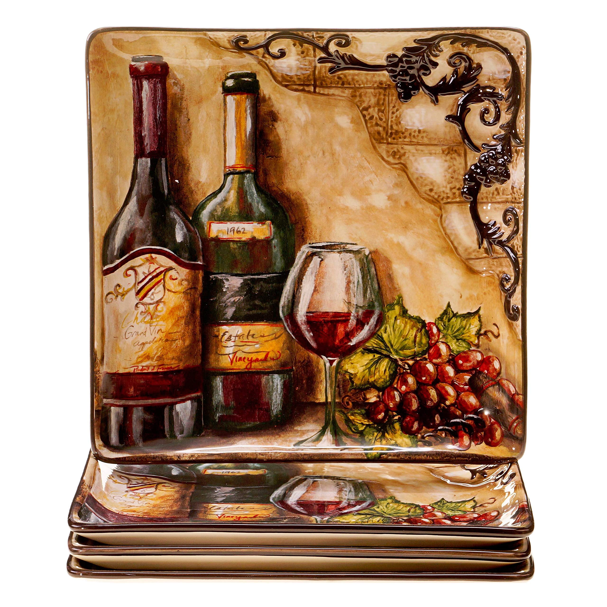 Certified International Tuscan View Ceramic Dinner Plates, Set of 4 ...