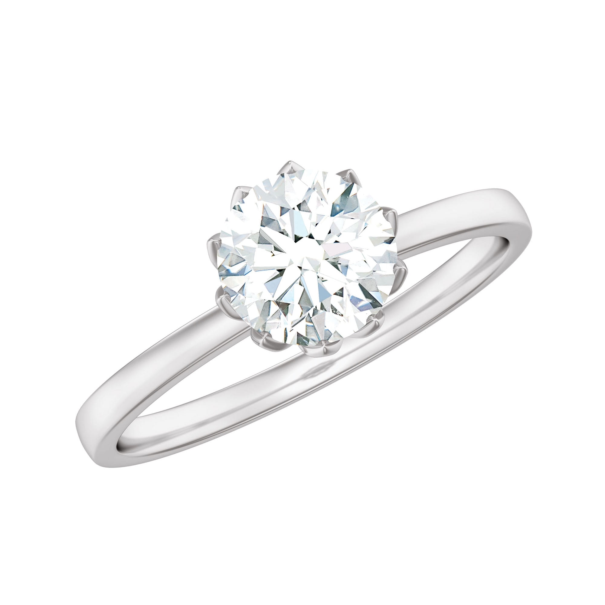 Rosec Jewels Certified Lab Diamond Round Engagement Ring 6 mm, EF-VS ...