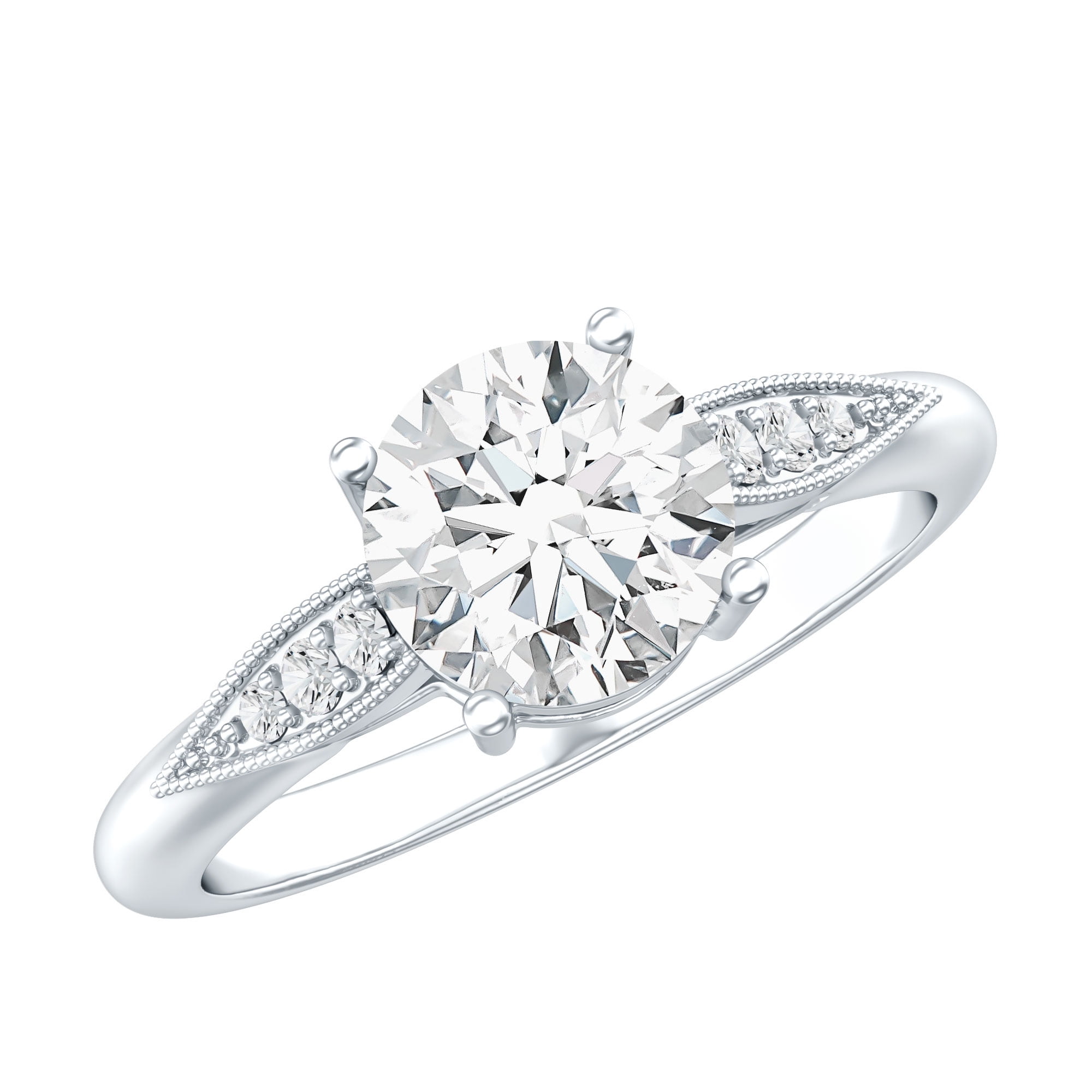 Rosec Jewels Certified Lab Grown Diamond Circle Engagement Ring 2 Carat ...