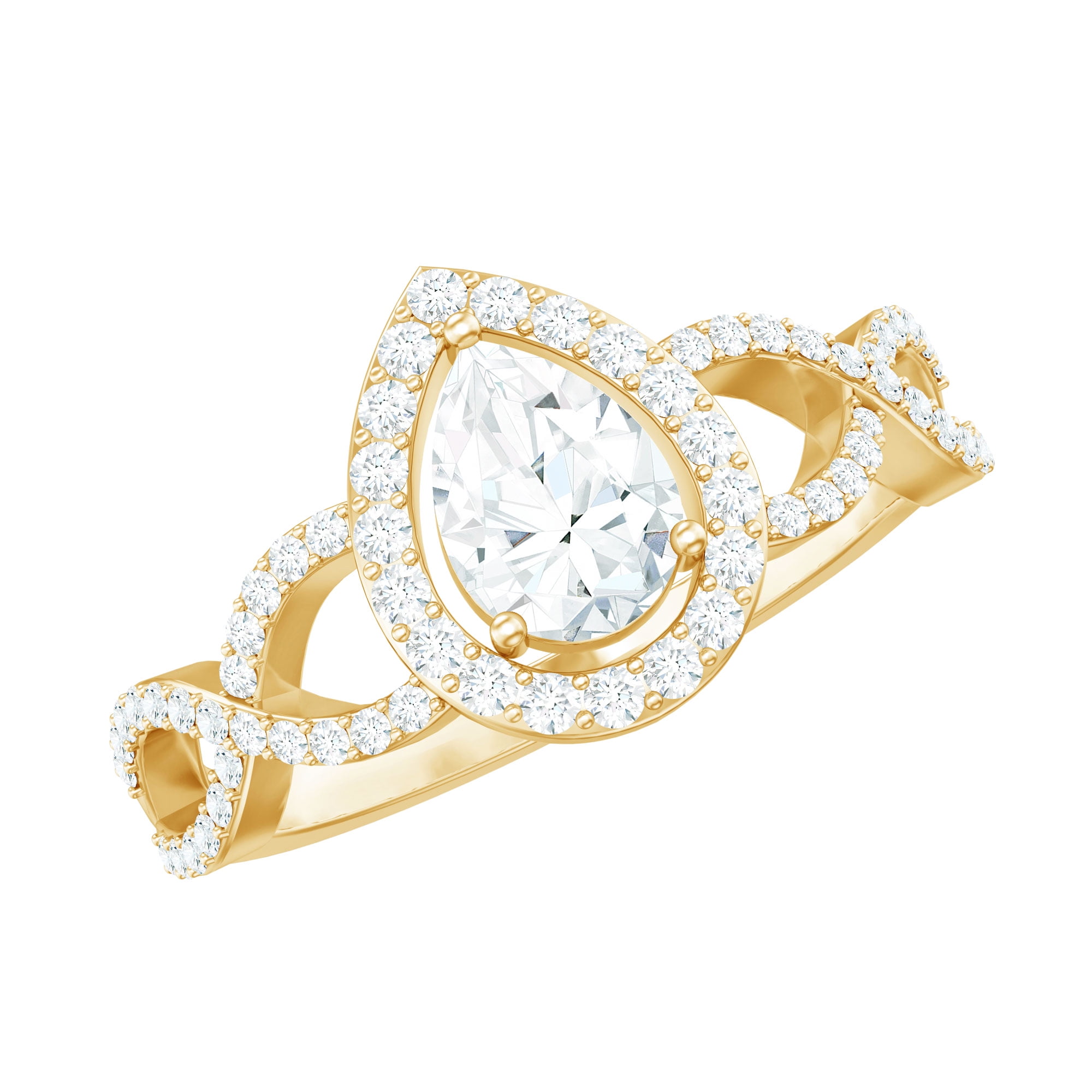 Rosec Jewels Certified Lab Grown Diamond Teardrop Engagement Ring with ...