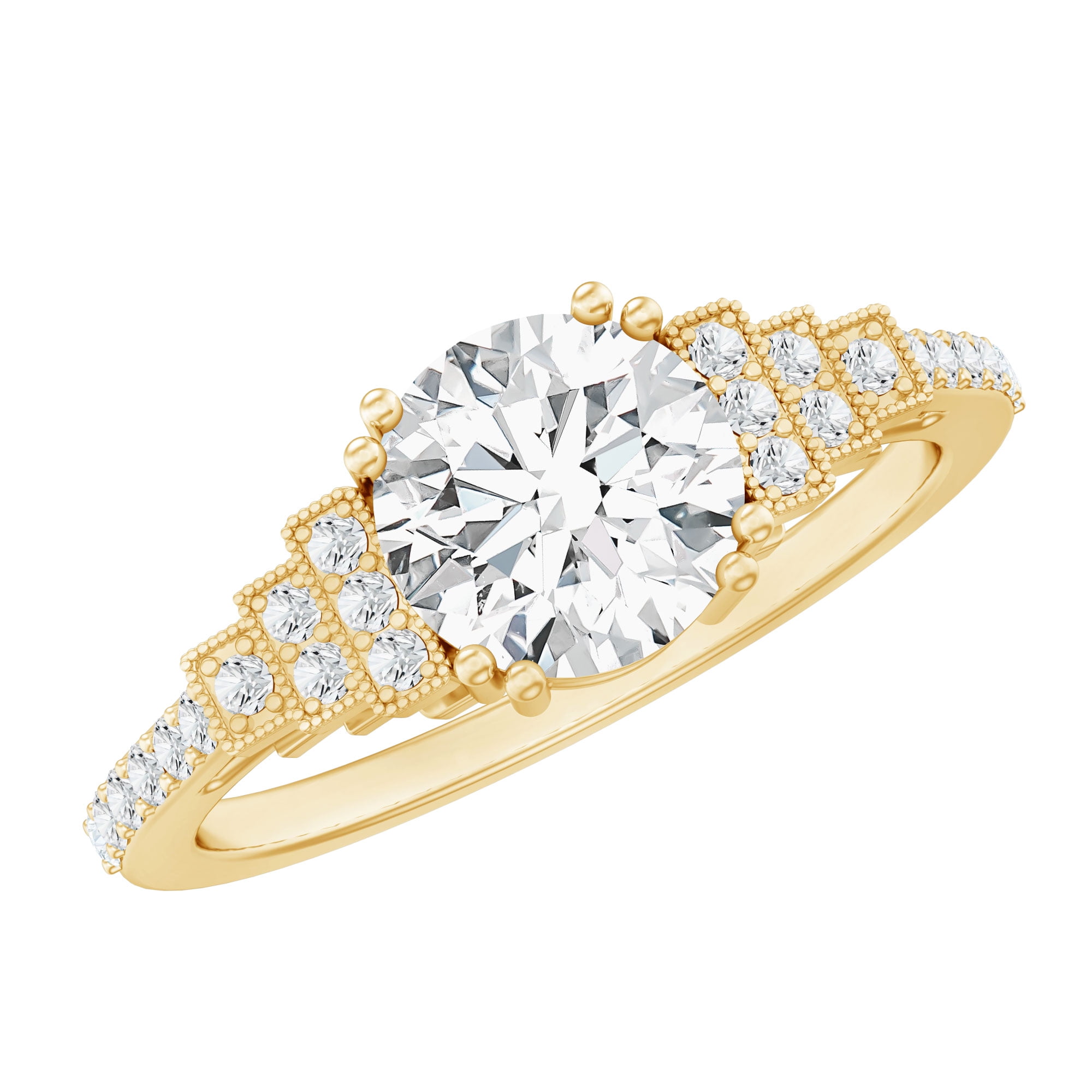 Rosec Jewels Certified Lab Grown Diamond Vintage Engagement Ring - EF ...