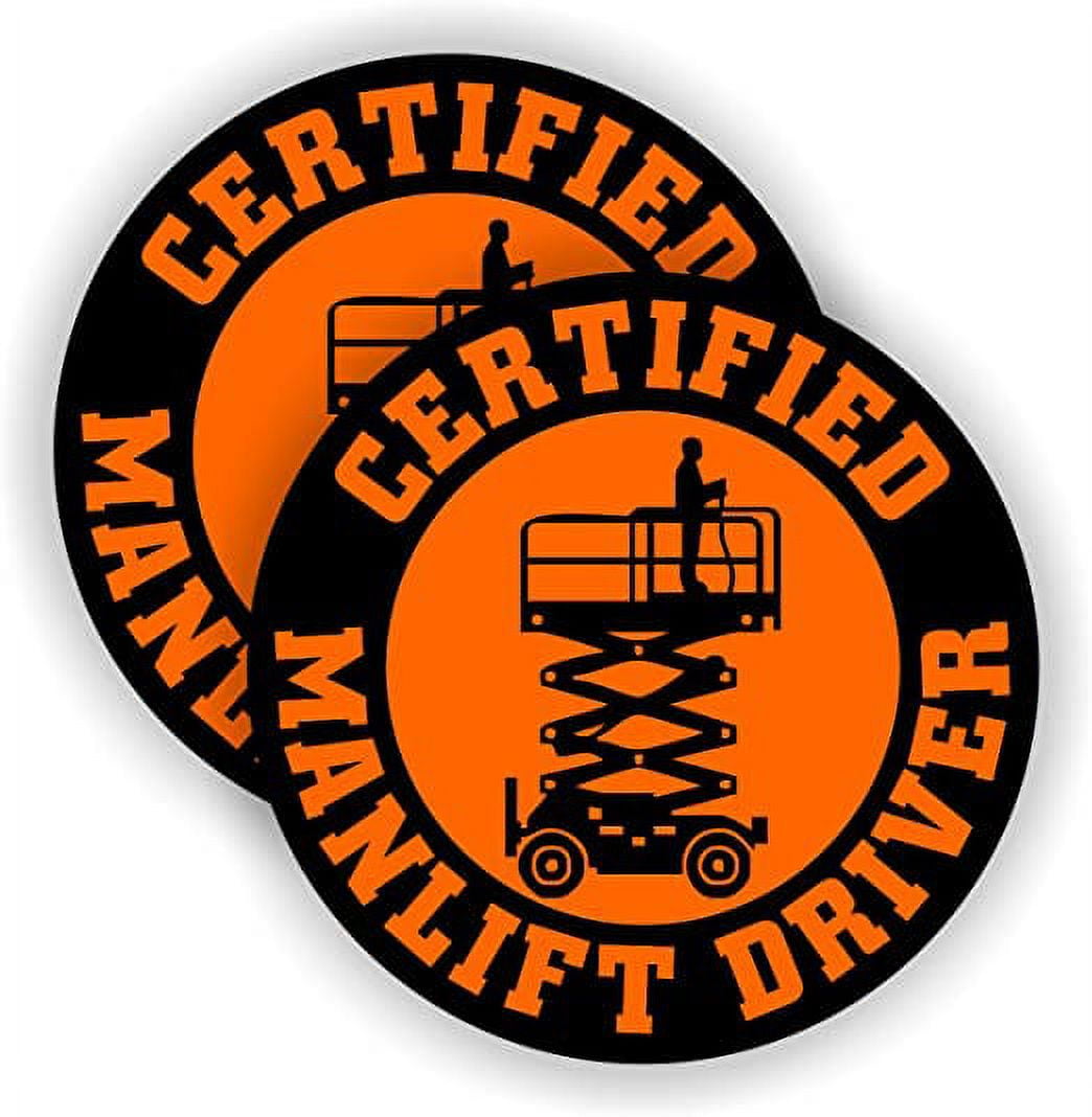 Certified Manlift Driver Hard Hat Sticker | Decal Helmet Label Operator ...
