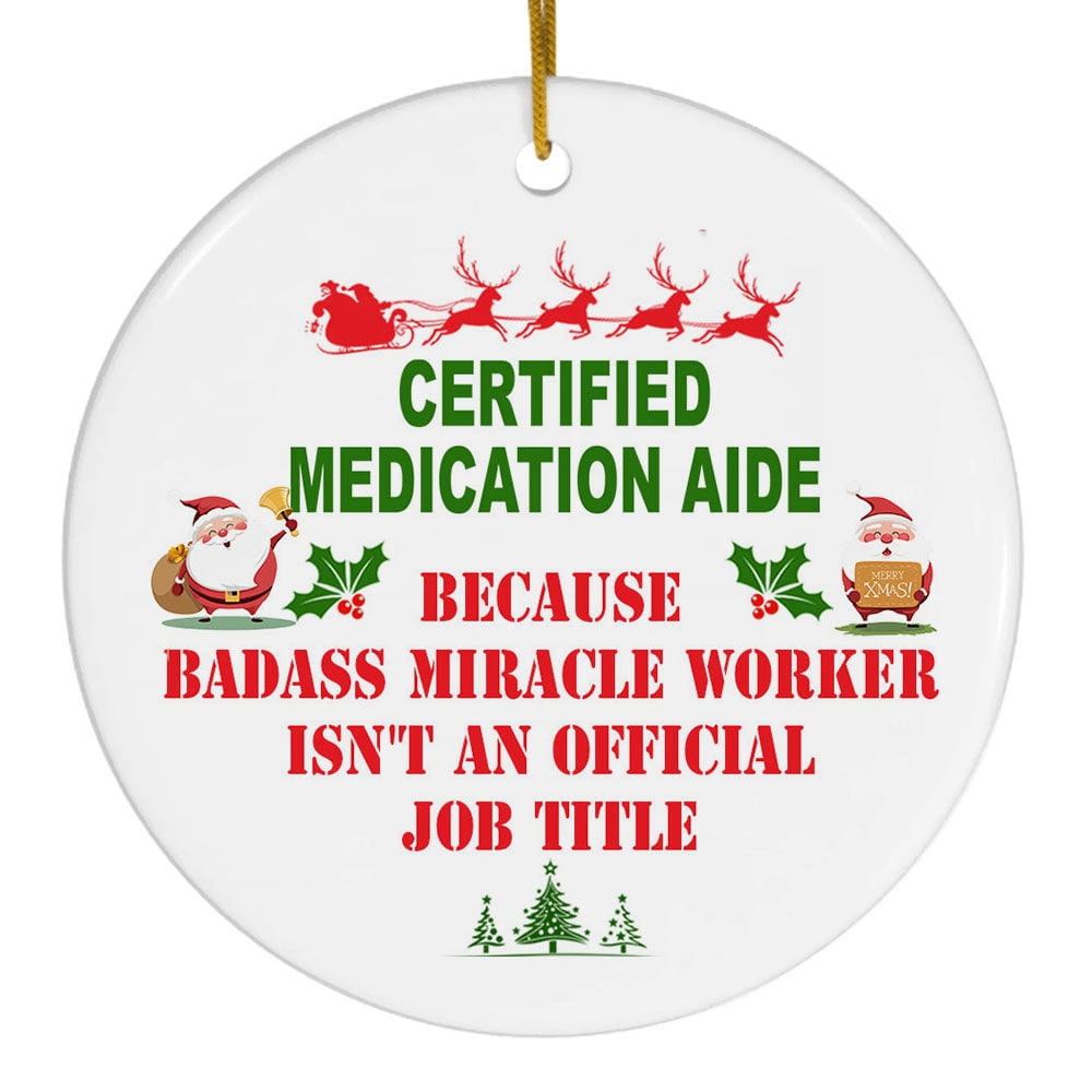 Certified Medication Aide Christmas Ornaments 2025, Christmas Tree ...