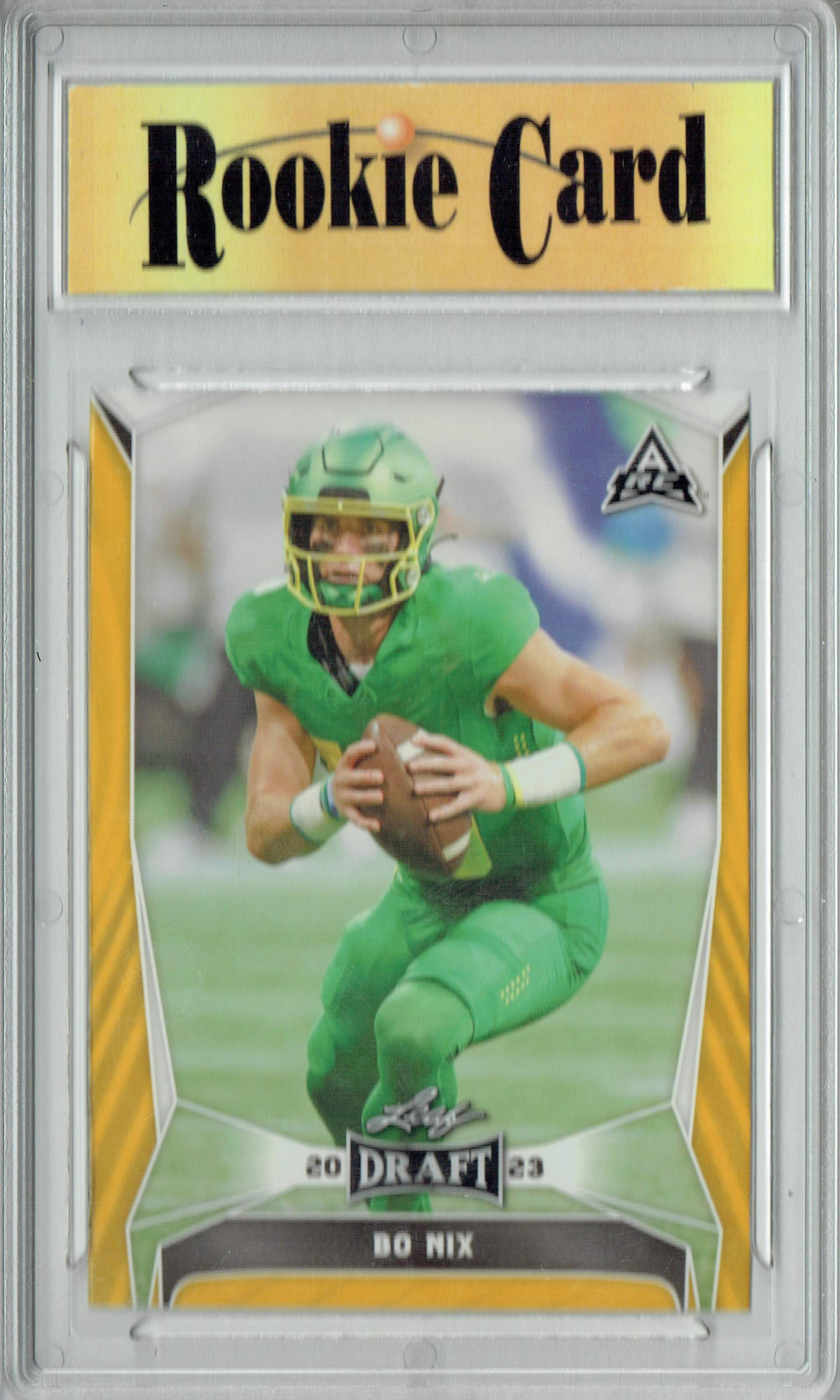 Certified Mint+ Bo Nix 2023 Leaf Football #32 Gold Short Print Rookie ...