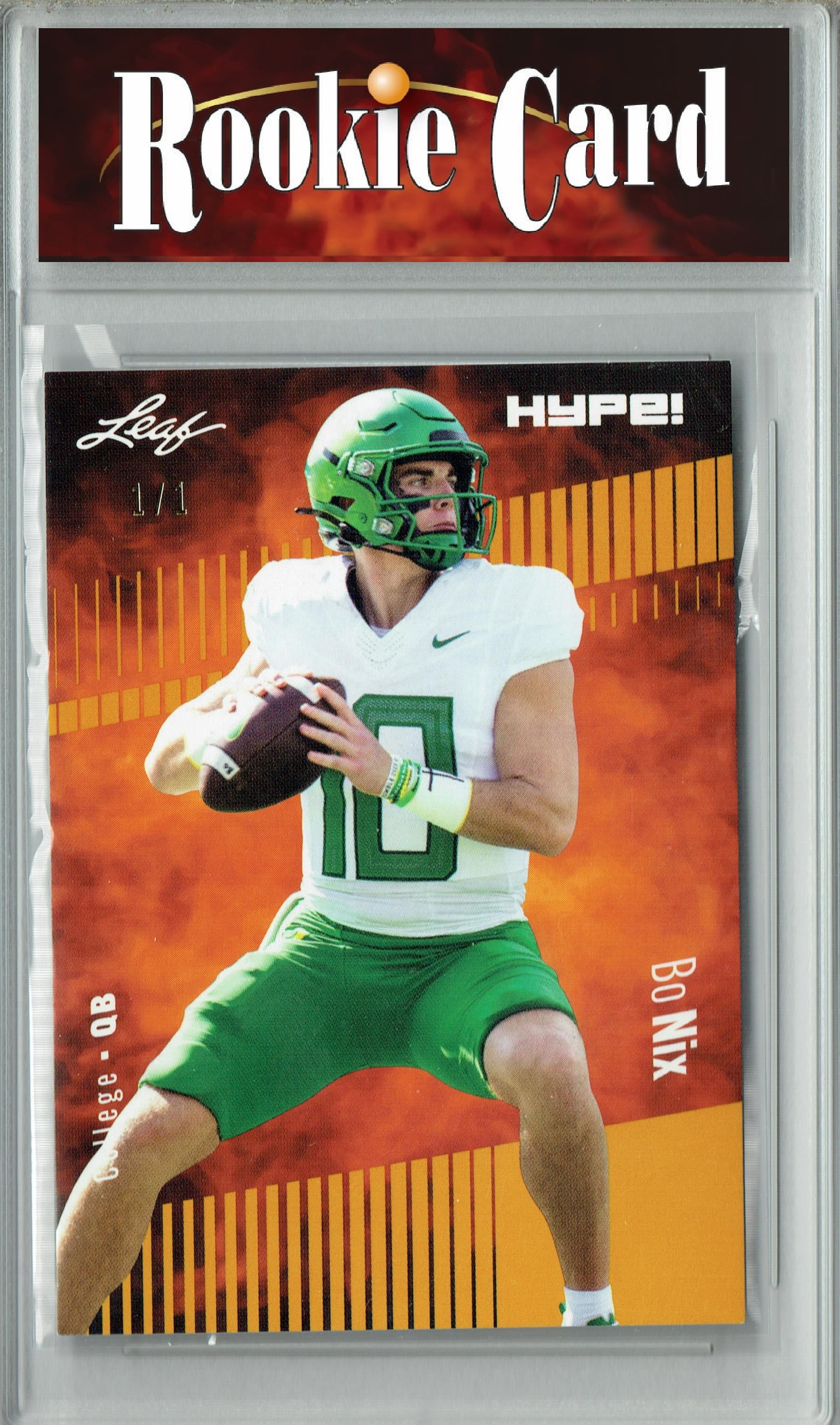 Certified Mint+ Bo Nix 2023 Leaf HYPE! #103 Gold Blank Back #1/1 Rookie ...