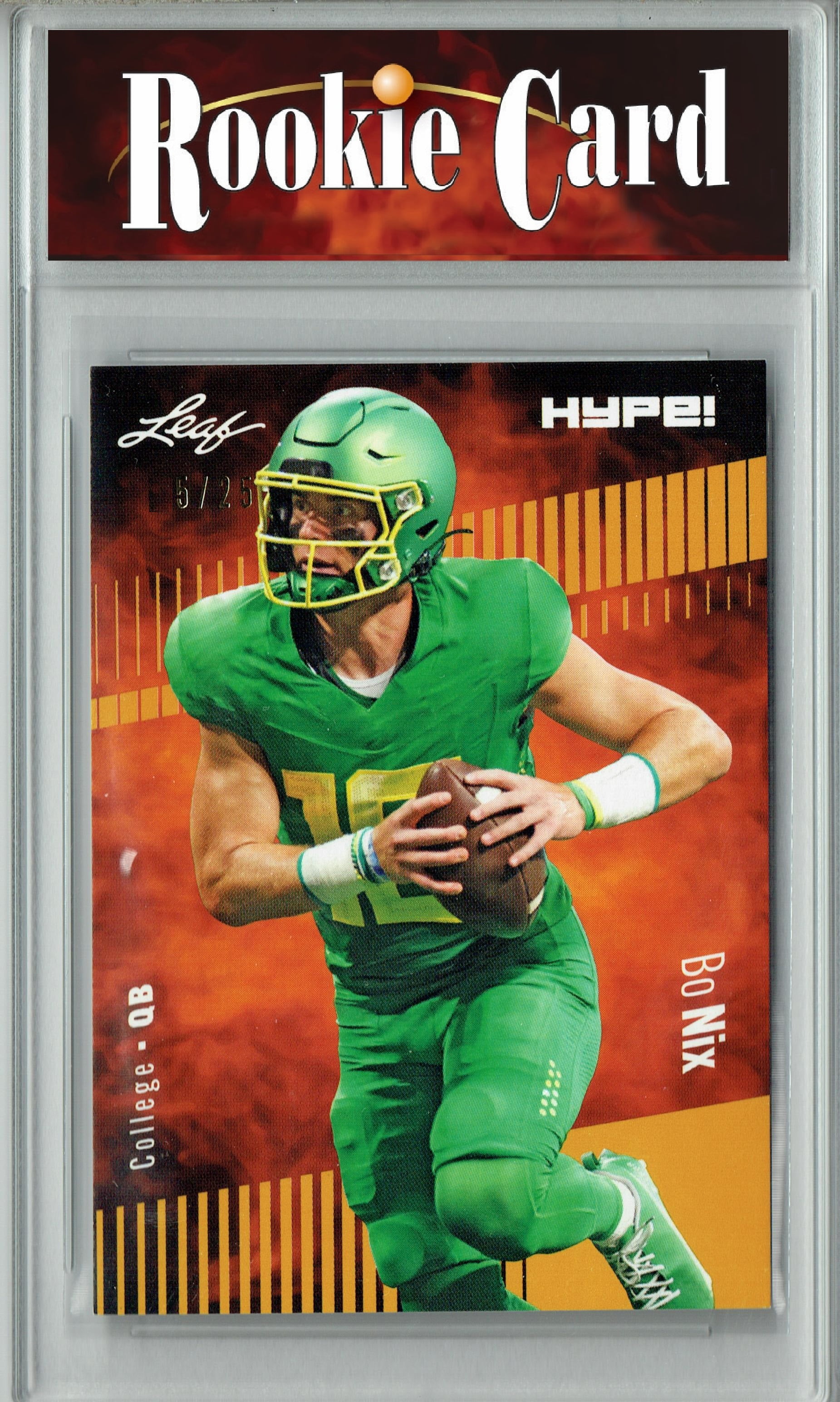 Certified Mint+ Bo Nix 2023 Leaf HYPE! #103A Gold SP, Just 25 Made ...