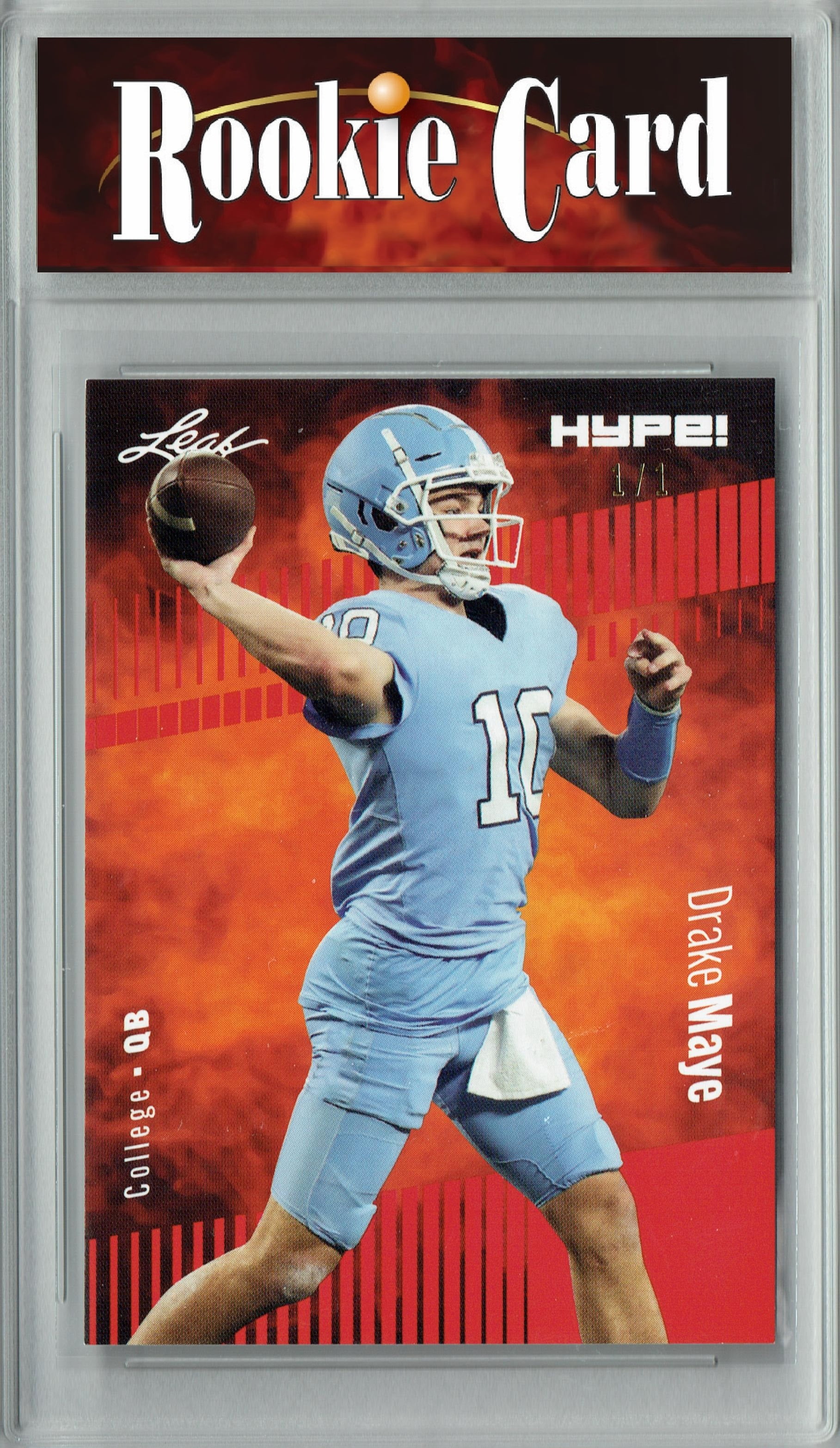 Certified Mint+ Drake Maye 2023 Leaf HYPE! #114 Red Blank Back #1/1 ...