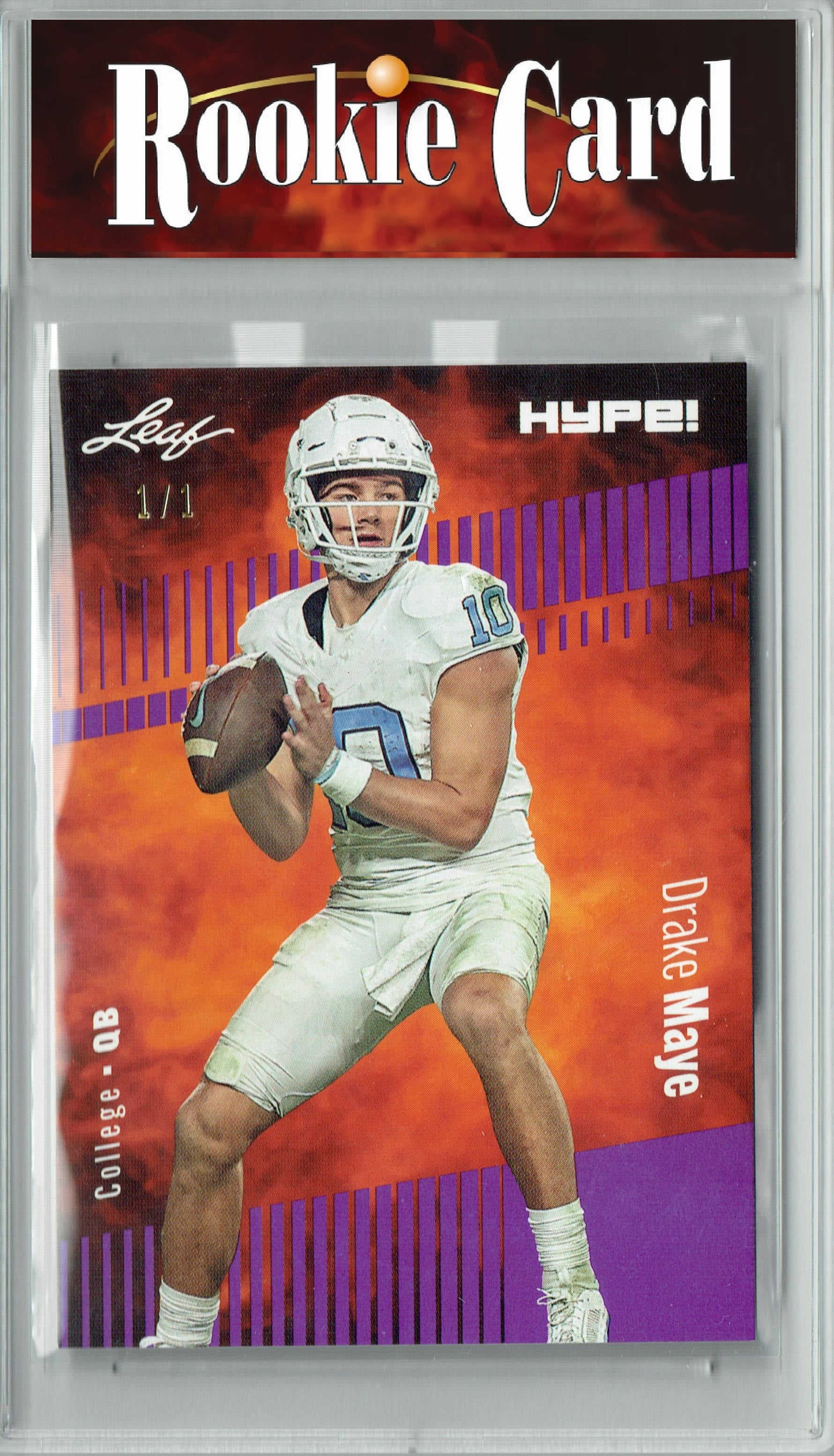 Certified Mint+ Drake Maye 2023 Leaf HYPE! #114a Purple Blank Back #1/1 ...
