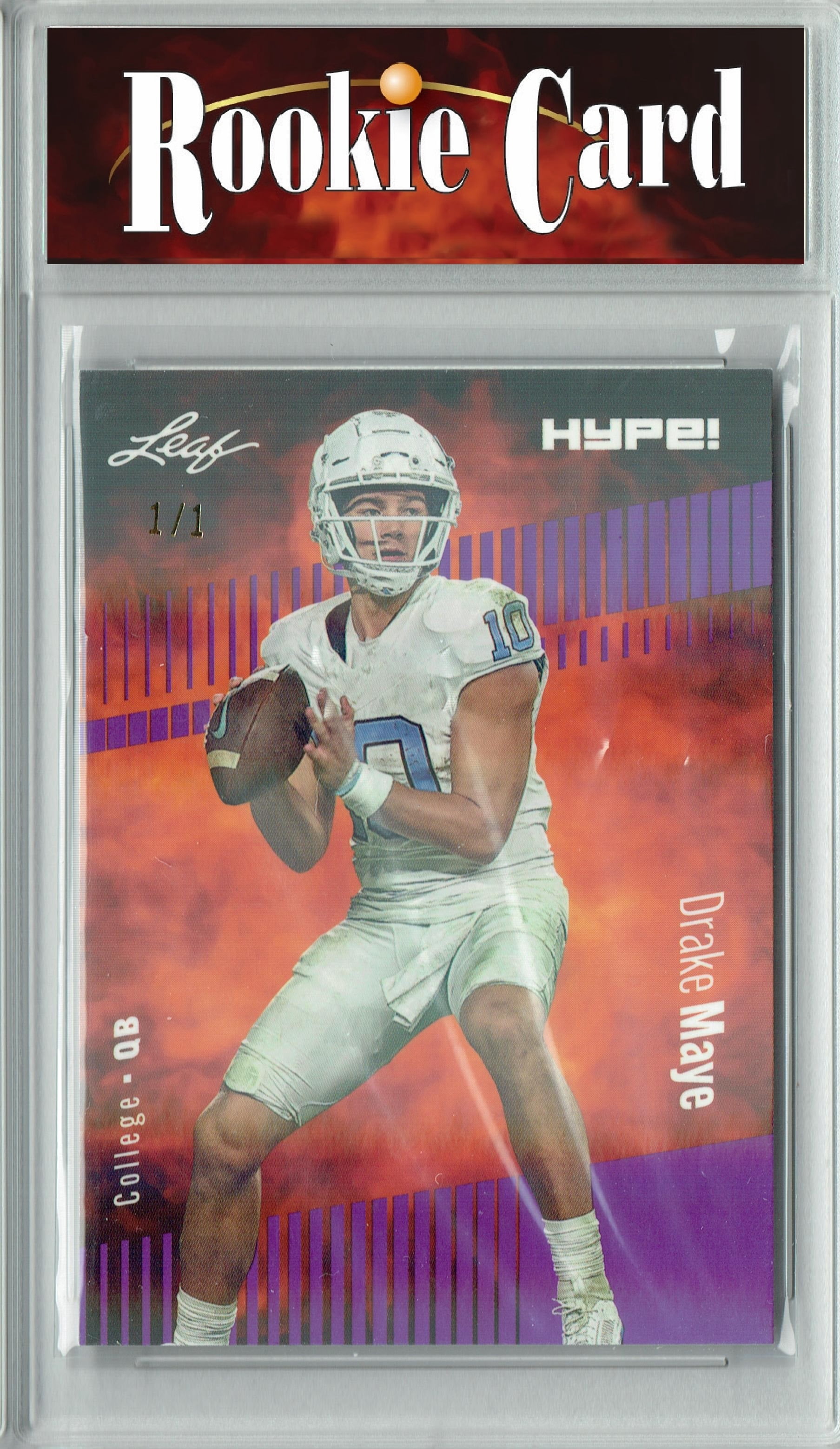 Certified Mint+ Drake Maye 2023 Leaf HYPE! #114a Purple Shimmer #1/1 ...