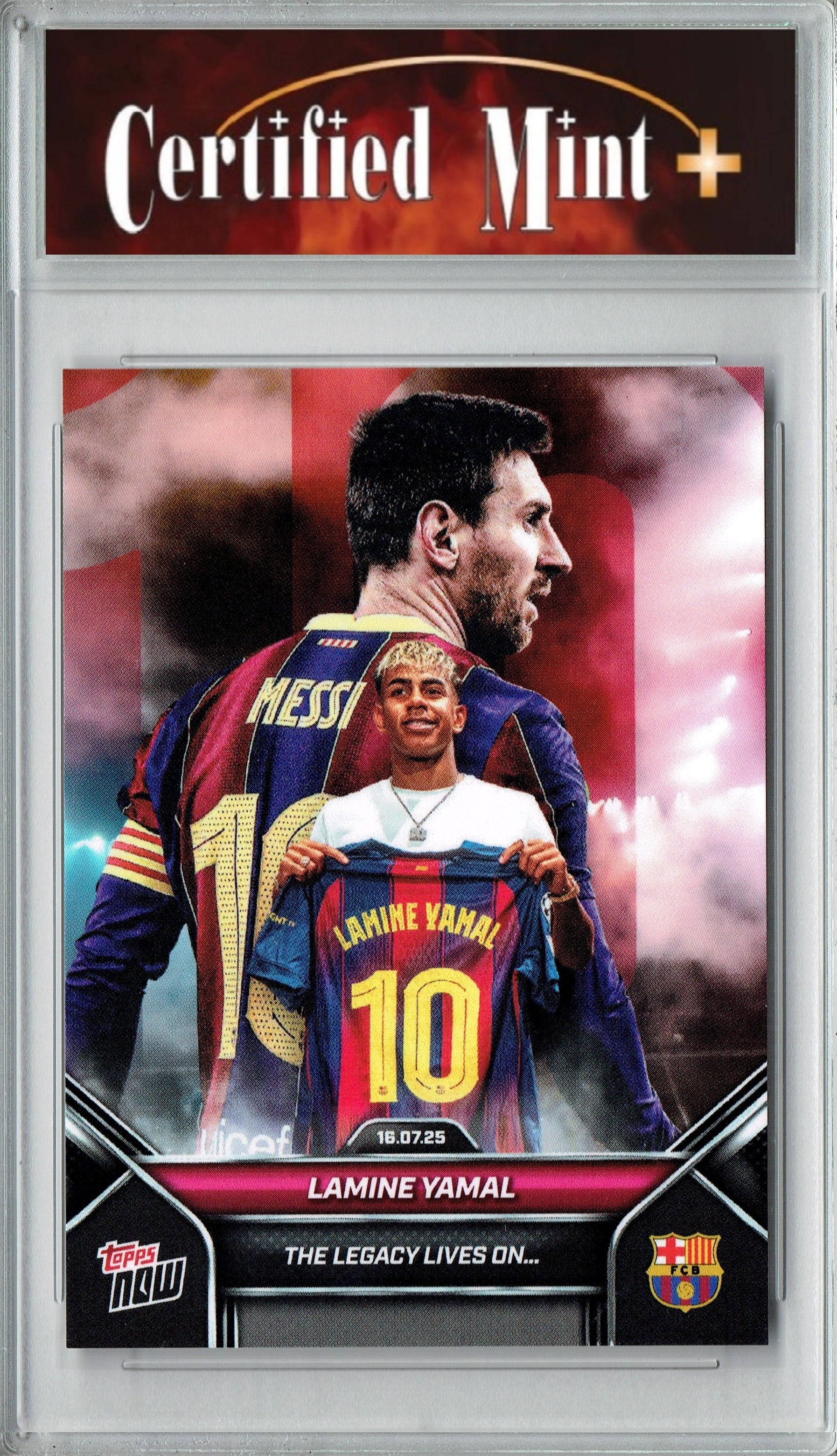 Certified Mint+ Lamine Yamal/Lionel Messi 2025 Topps Now #2 The Legacy ...