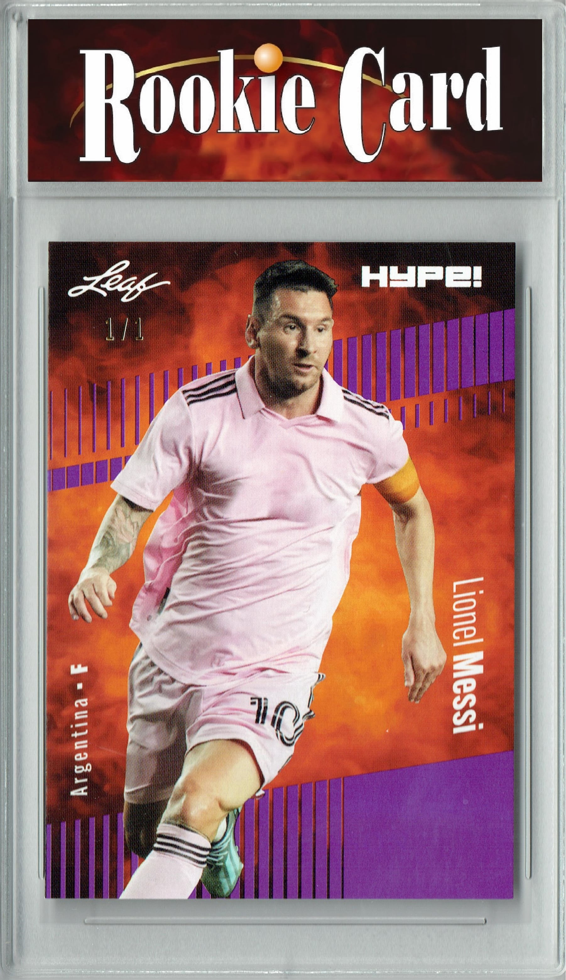 Certified Mint+ Lionel Messi 2023 Leaf HYPE #130a Purple Blank Back #1/ ...