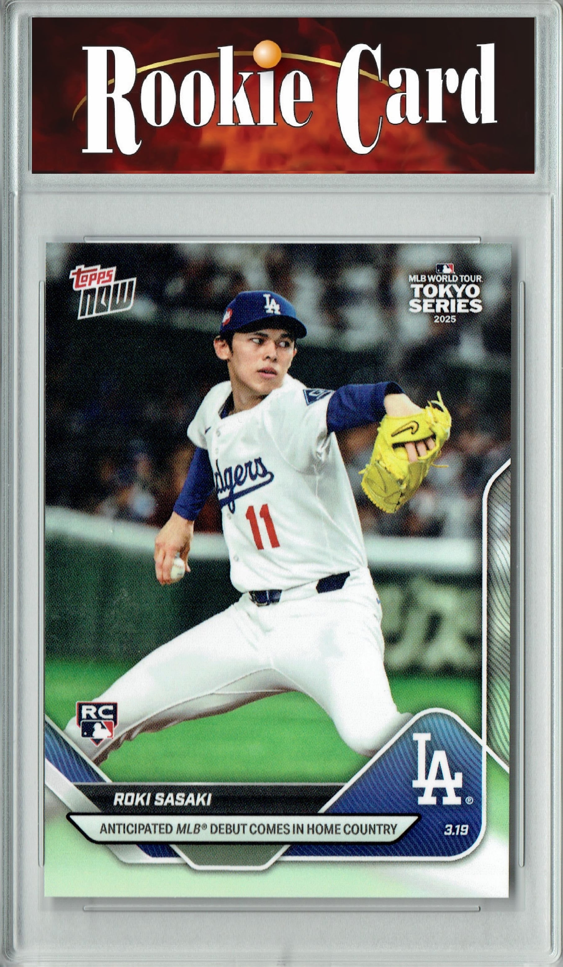 Certified Mint+ Roki Sasaki 2025 Topps Now #3 MLB Debut Rookie Card Los Angeles Dodgers ...