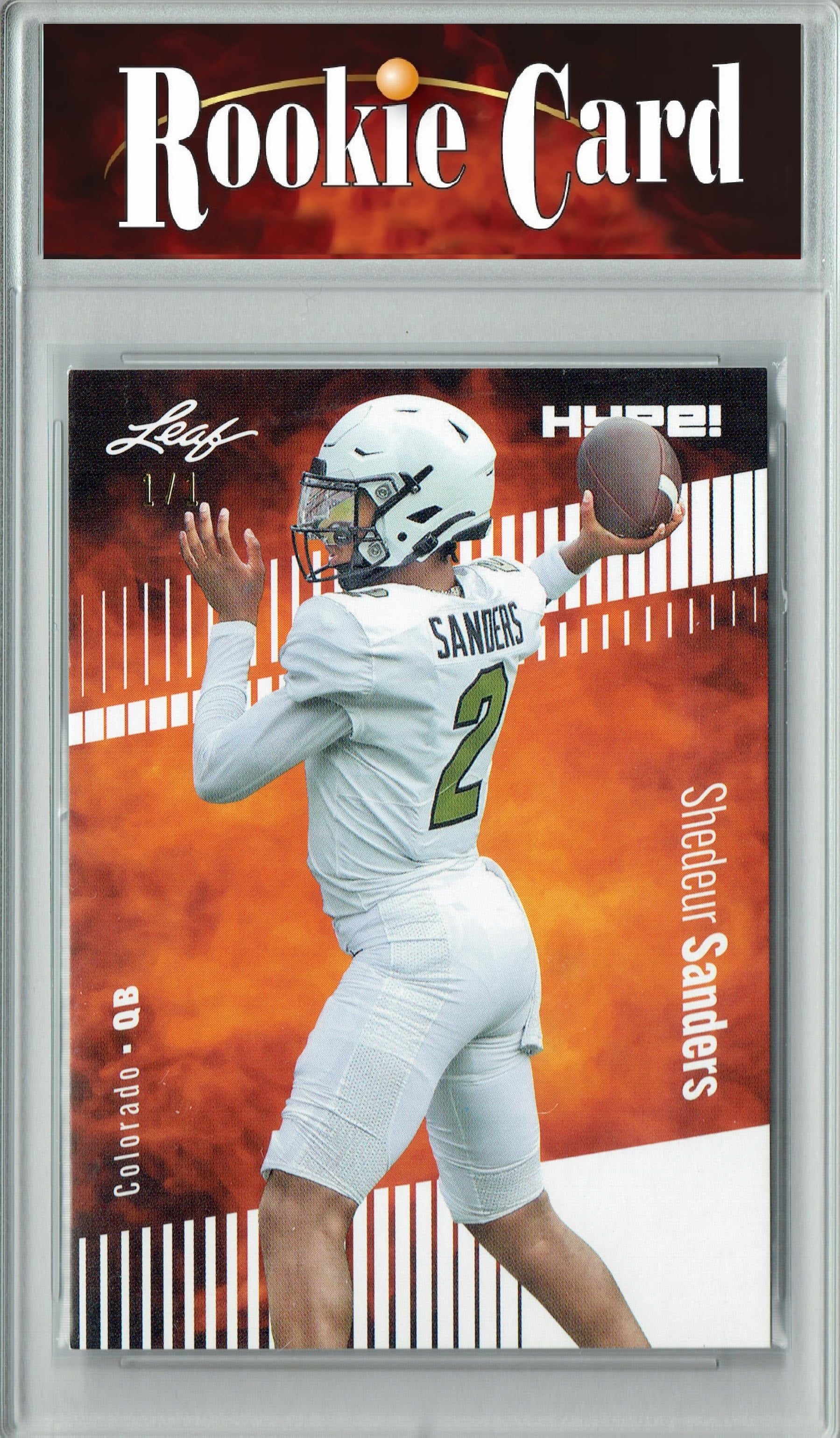Certified Mint+ Shedeur Sanders 2024 Leaf HYPE! #155 Red Blank Back 1 ...