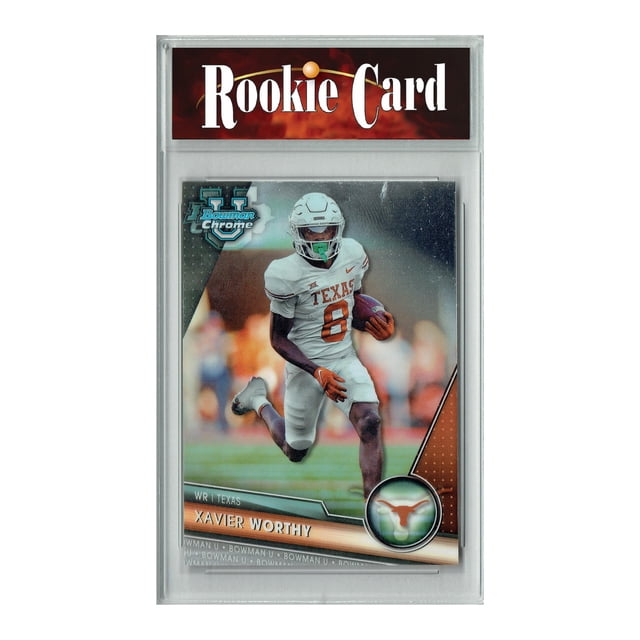 Certified Mint+ Xavier Worthy 2023 Bowman University Chrome #155 Kansas ...