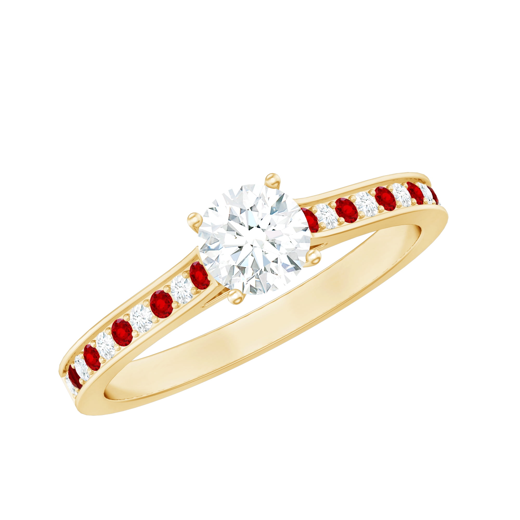 Rosec Jewels Certified Moissanite Engagement Ring for Women with ...