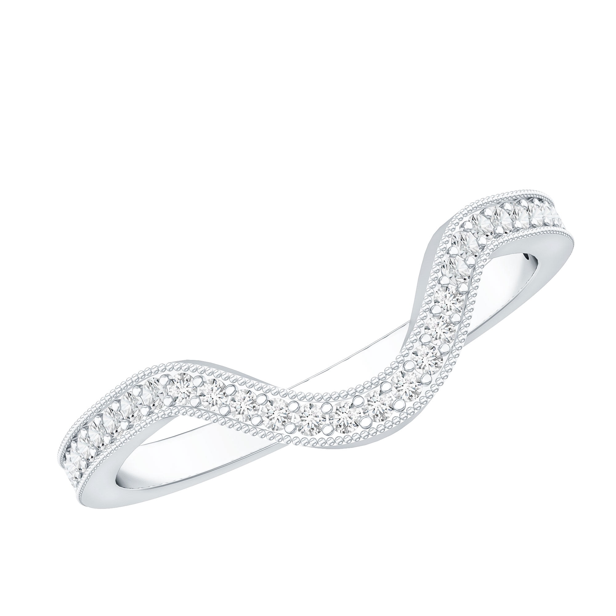 Rosec Jewels Certified Moissanite Engagement Ring Enhancer - Curved ...