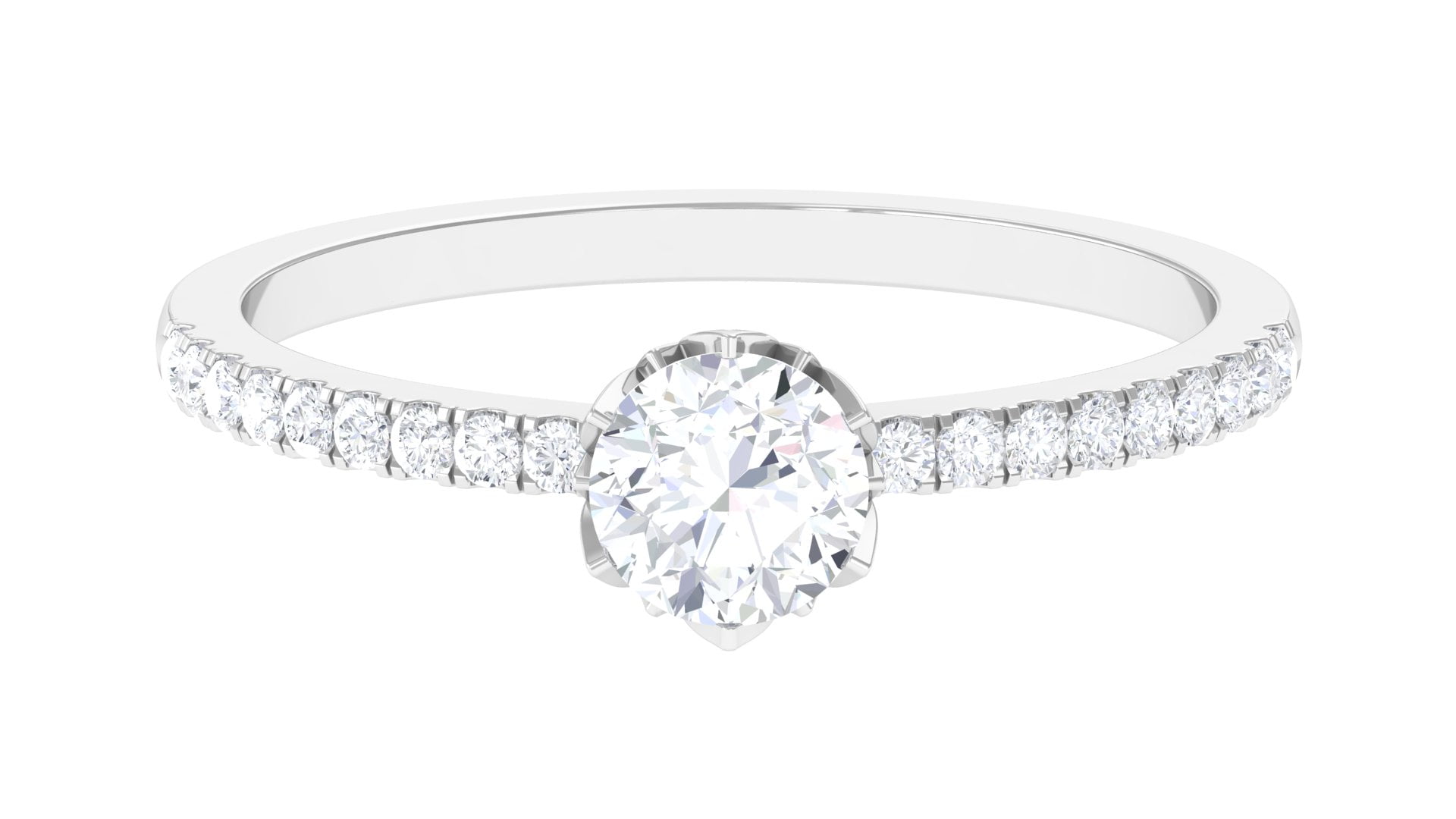 Minimalist Moissanite Promise Engagement Ring for Women - 5 mm - D-VS1 ...