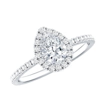 Rosec Jewels Oval Moissanite Hidden Halo Engagement Ring for Women (7X9 ...