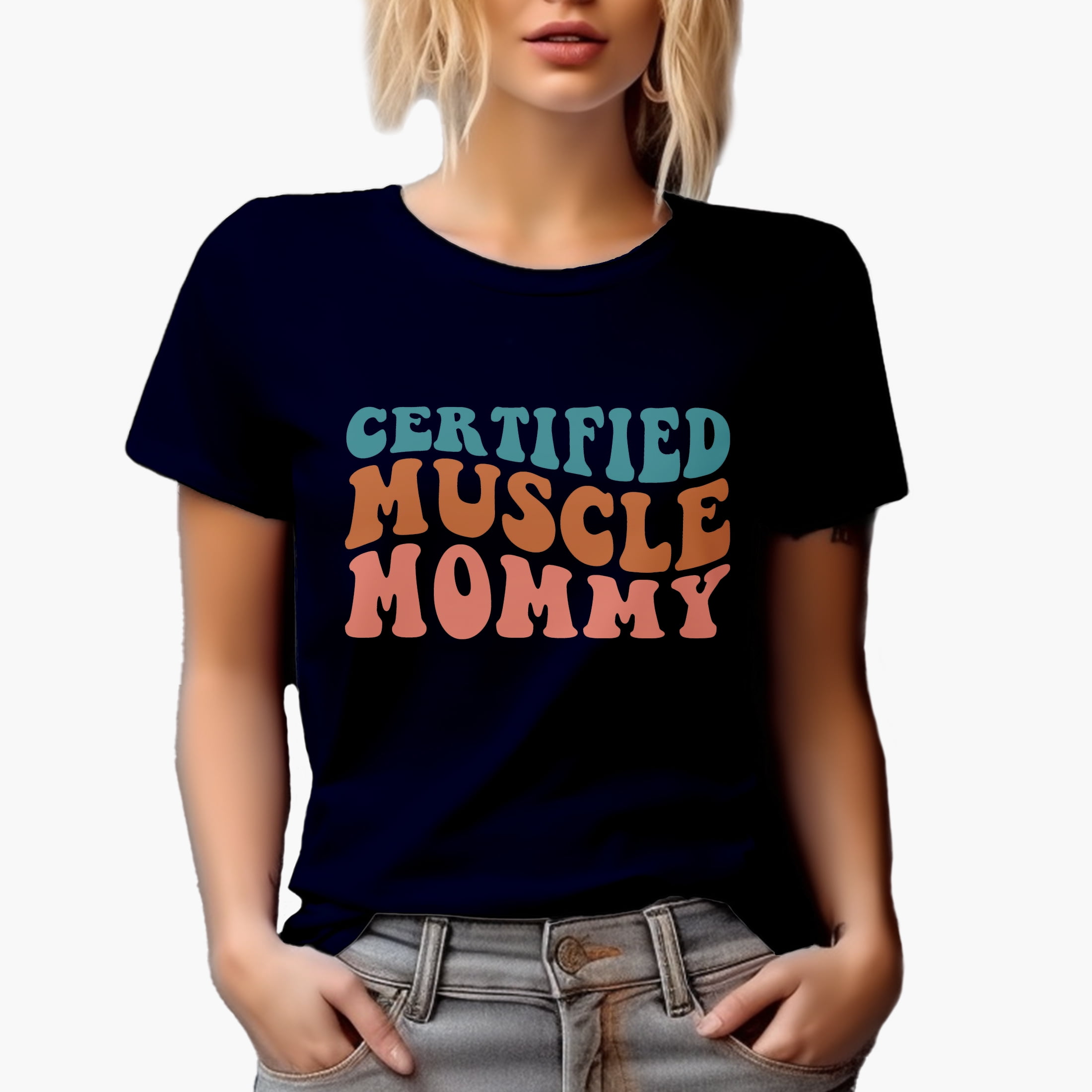 Certified Muscle Mommy, Weightlifter or Bodybuilder Mom Themed, Groovy ...