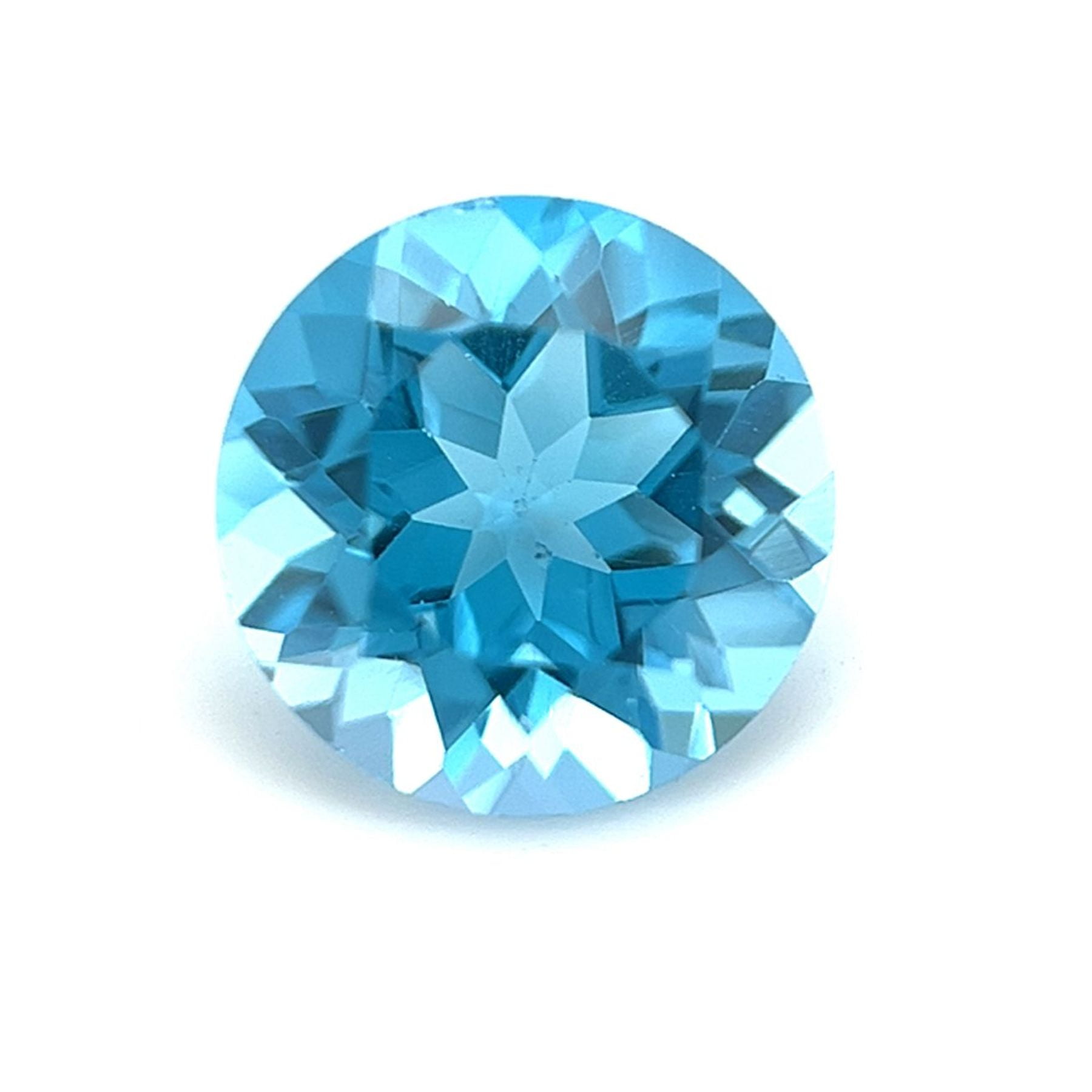 Certified Natural 2.5 Carat Swiss Blue Topaz Round Shape Brilliant Cut ...