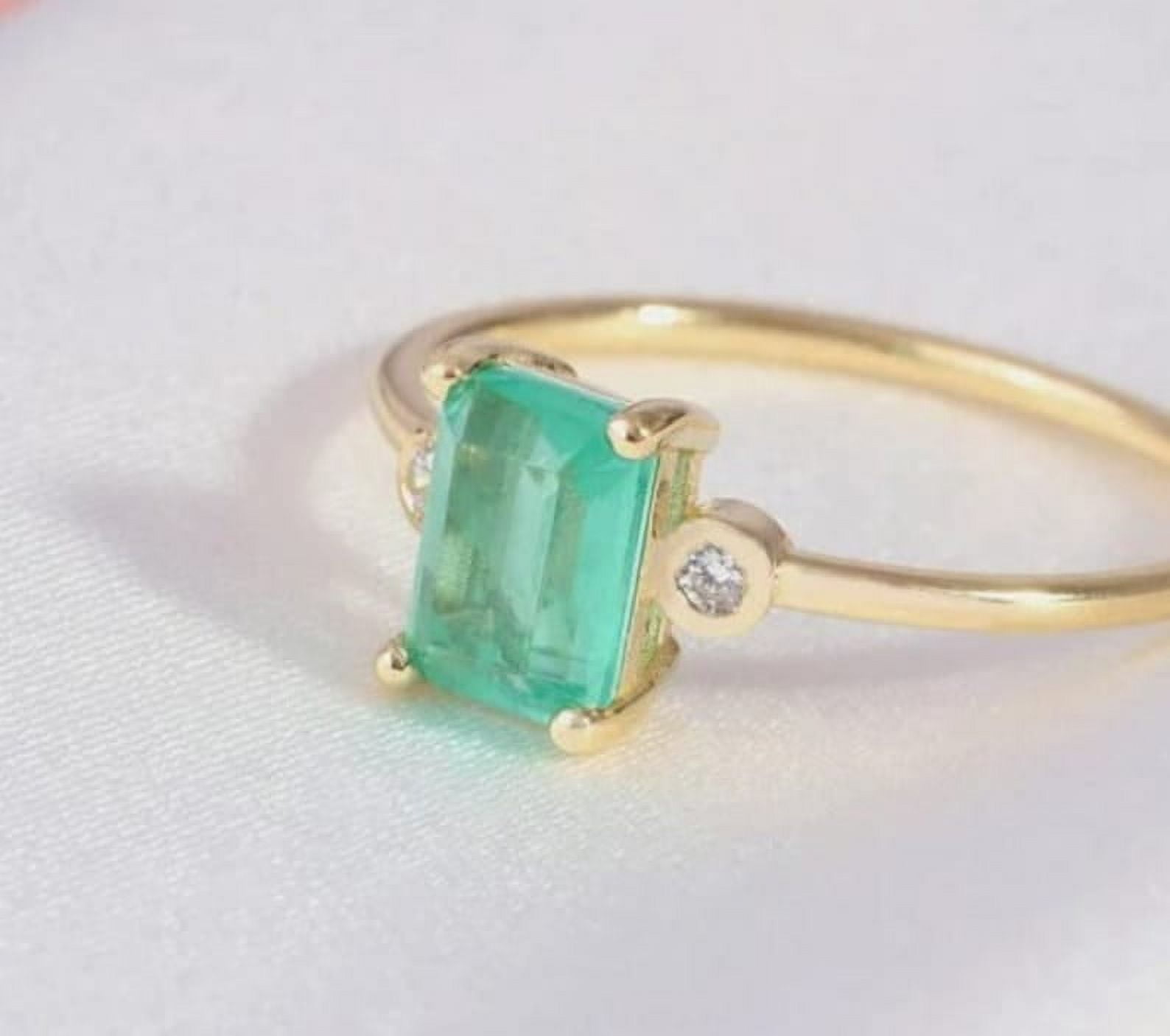 Certified Natural Colombian Emerald Ring Emerald Cut Emerald Ring ...