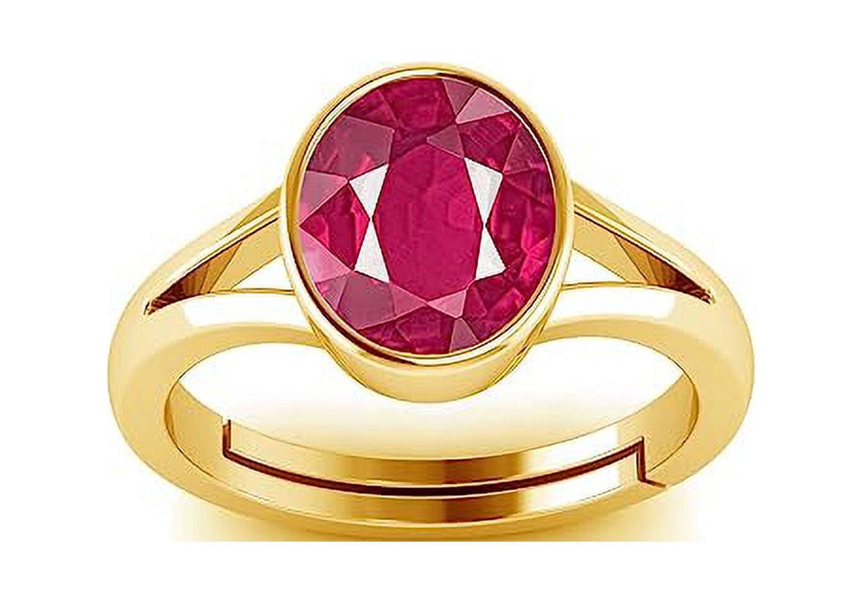 Certified Natural Genuine Ruby Gemstone Panchdatu Handmade Adjustable ...